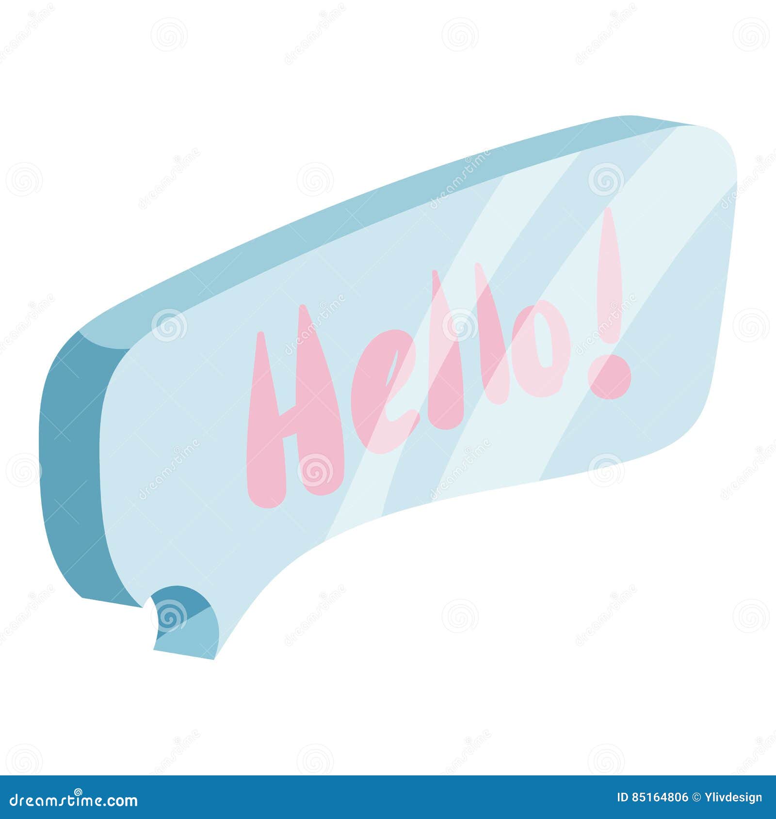 Speech Bubble with Hello Word Icon, Cartoon Style Stock Vector ...