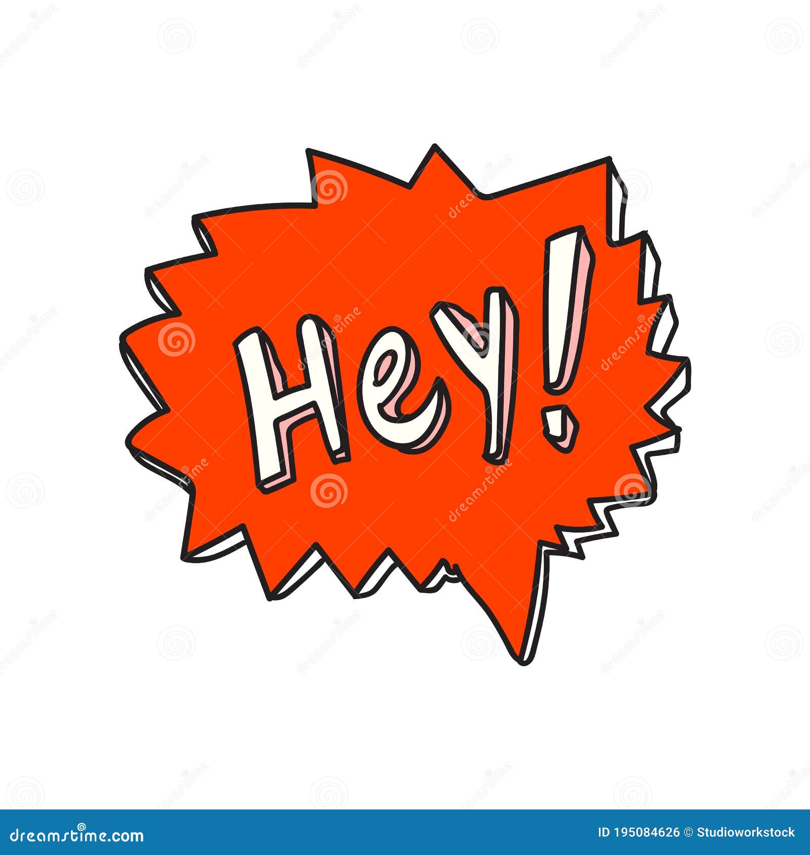 Speech Bubble with Hey Word Stock Vector - Illustration of ...