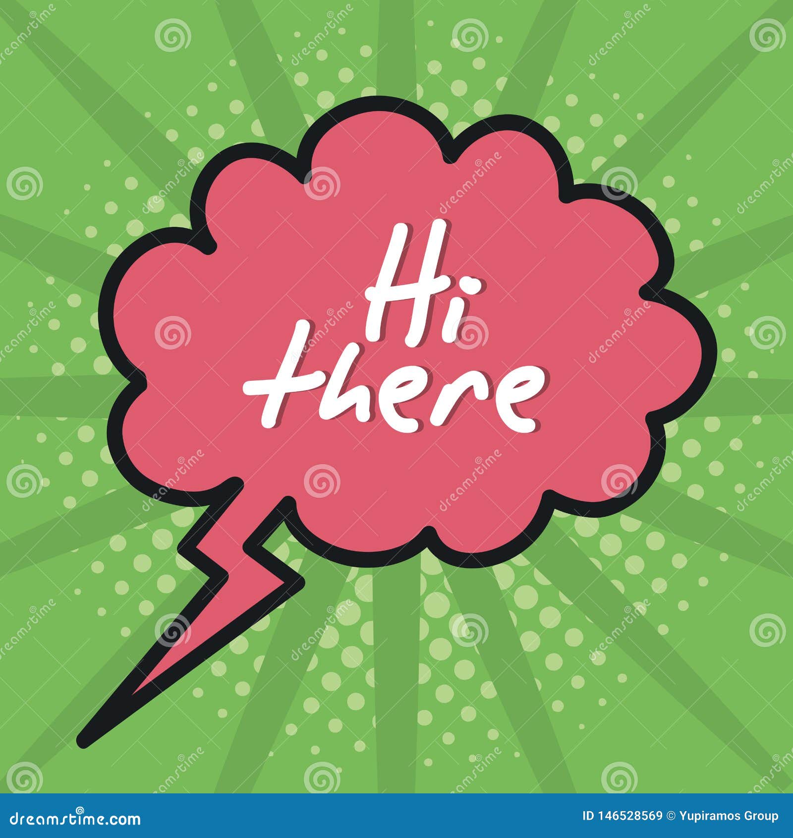 Speech Bubble with Hi There Message Stock Vector - Illustration of icon ...