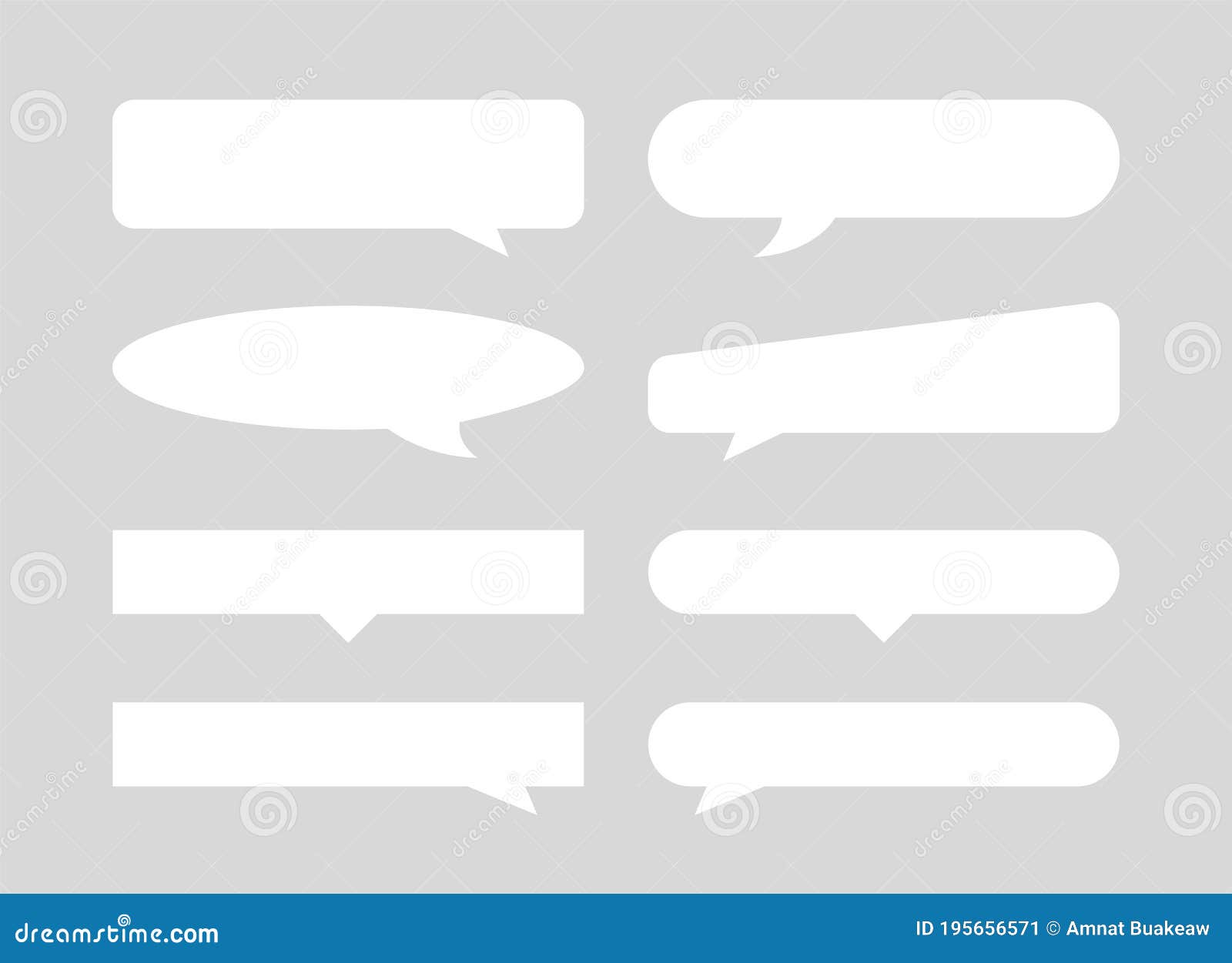 Speech Bubble Horizontal Shape Isolated on Grey, Speech Balloon Sign of ...