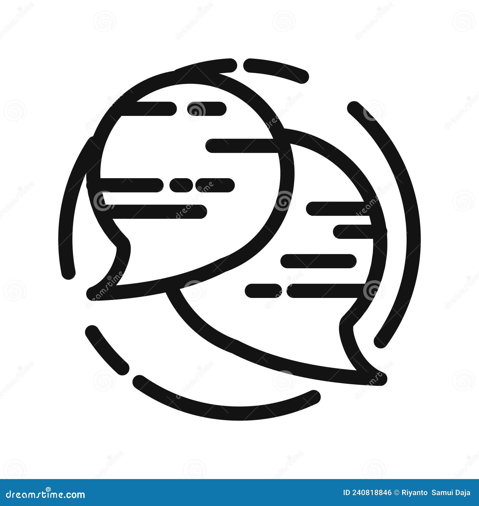 Speech Bubble Icon Black and White Illustration Stock Vector ...