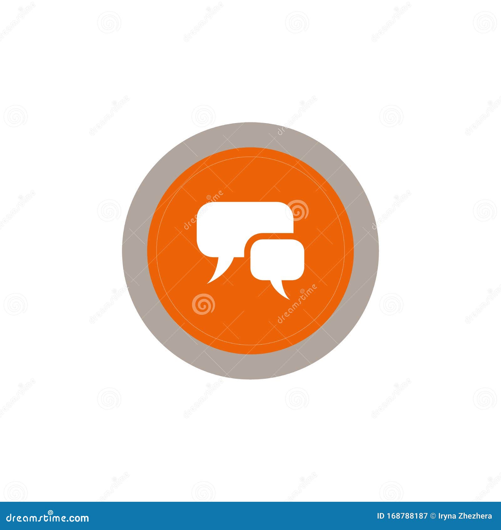 Speech Bubble Icon. Orange Chat Bubble Button. Stock Vector ...