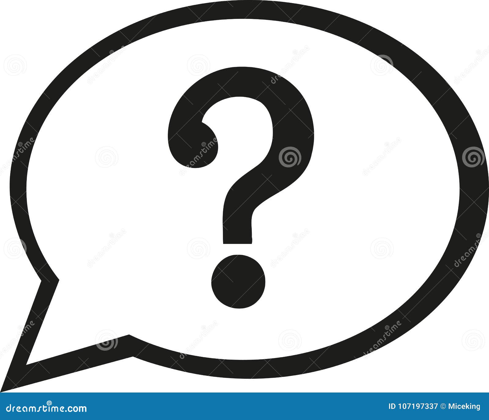 Speech Bubble Icon with Question Mark Stock Vector - Illustration of ...