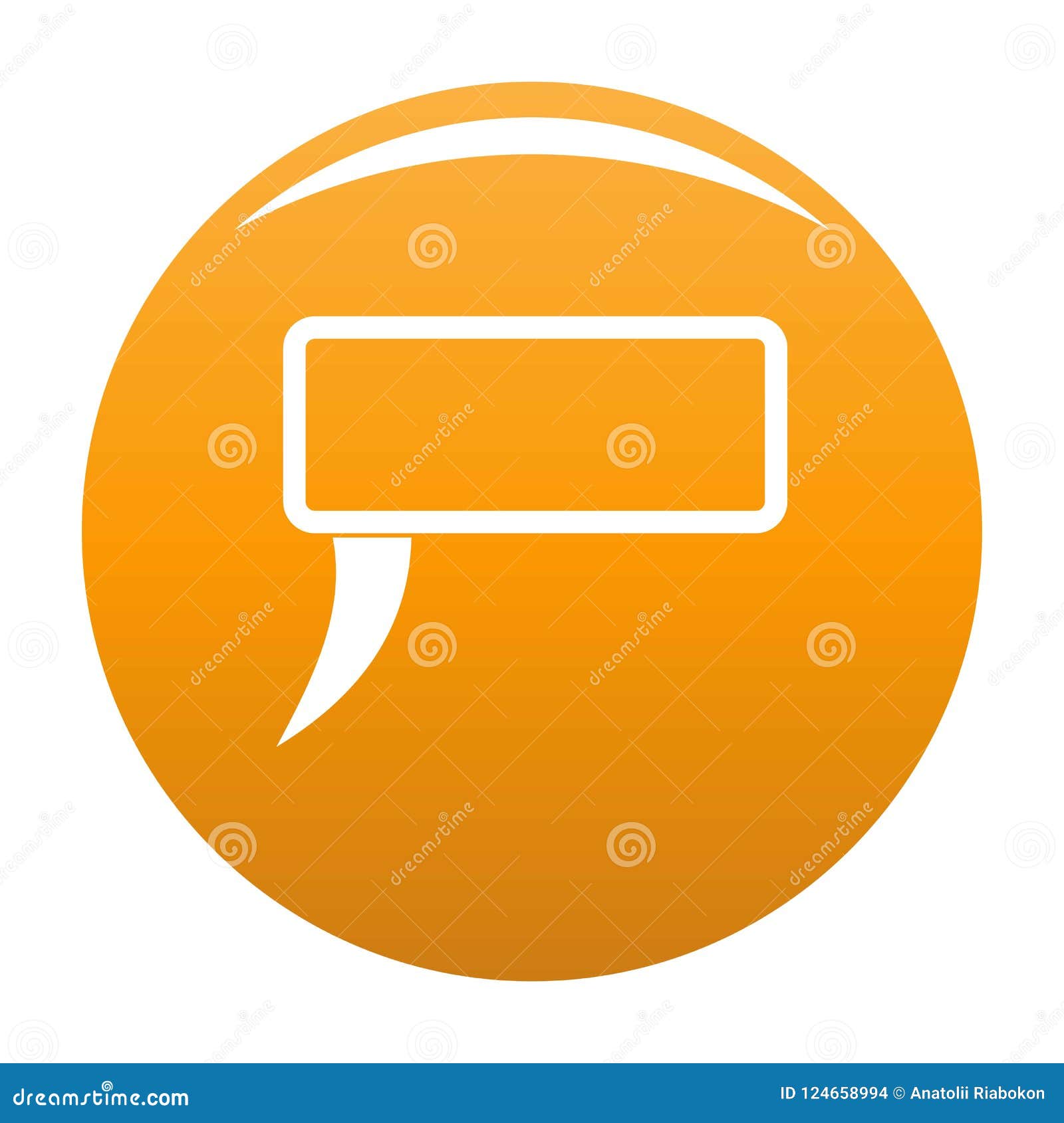 Speech Bubble Icon Vector Orange Stock Vector - Illustration of speak ...