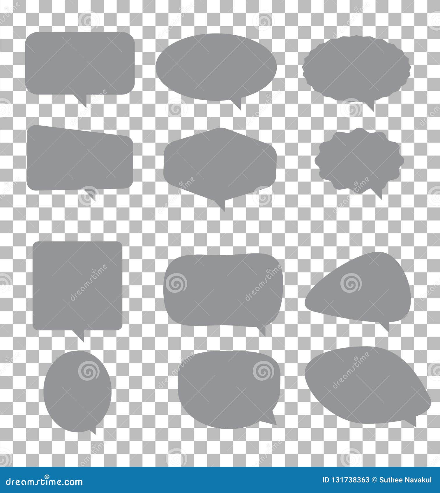 Speech Bubble Icon on Transparent Background. Flat Style. Blank Empty ...