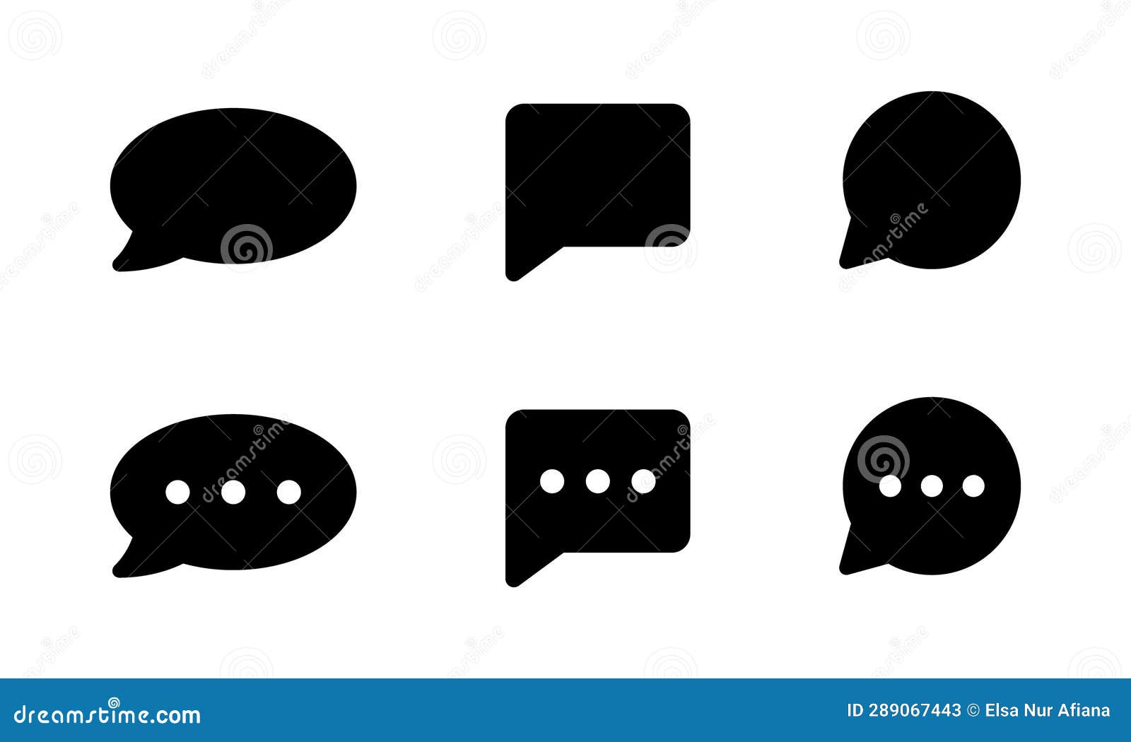 Speech Bubble Icon Vector in Flat Style. Chat, Comment, Message Sign ...
