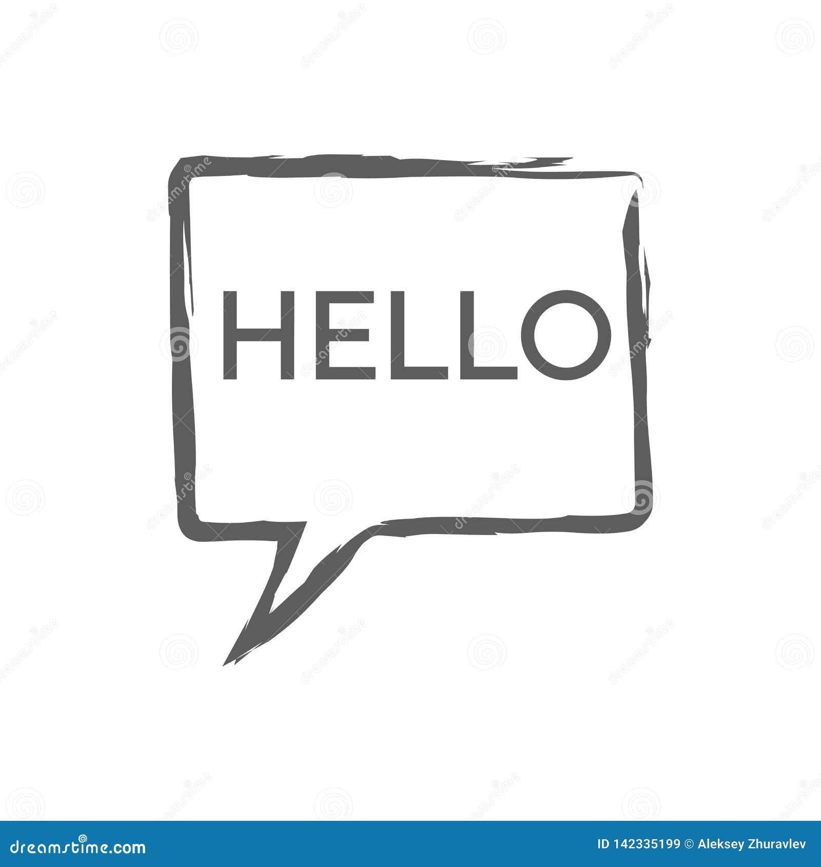 Speech Bubble Icon Vector with Text HELLO. Simple Flat Symbol ...