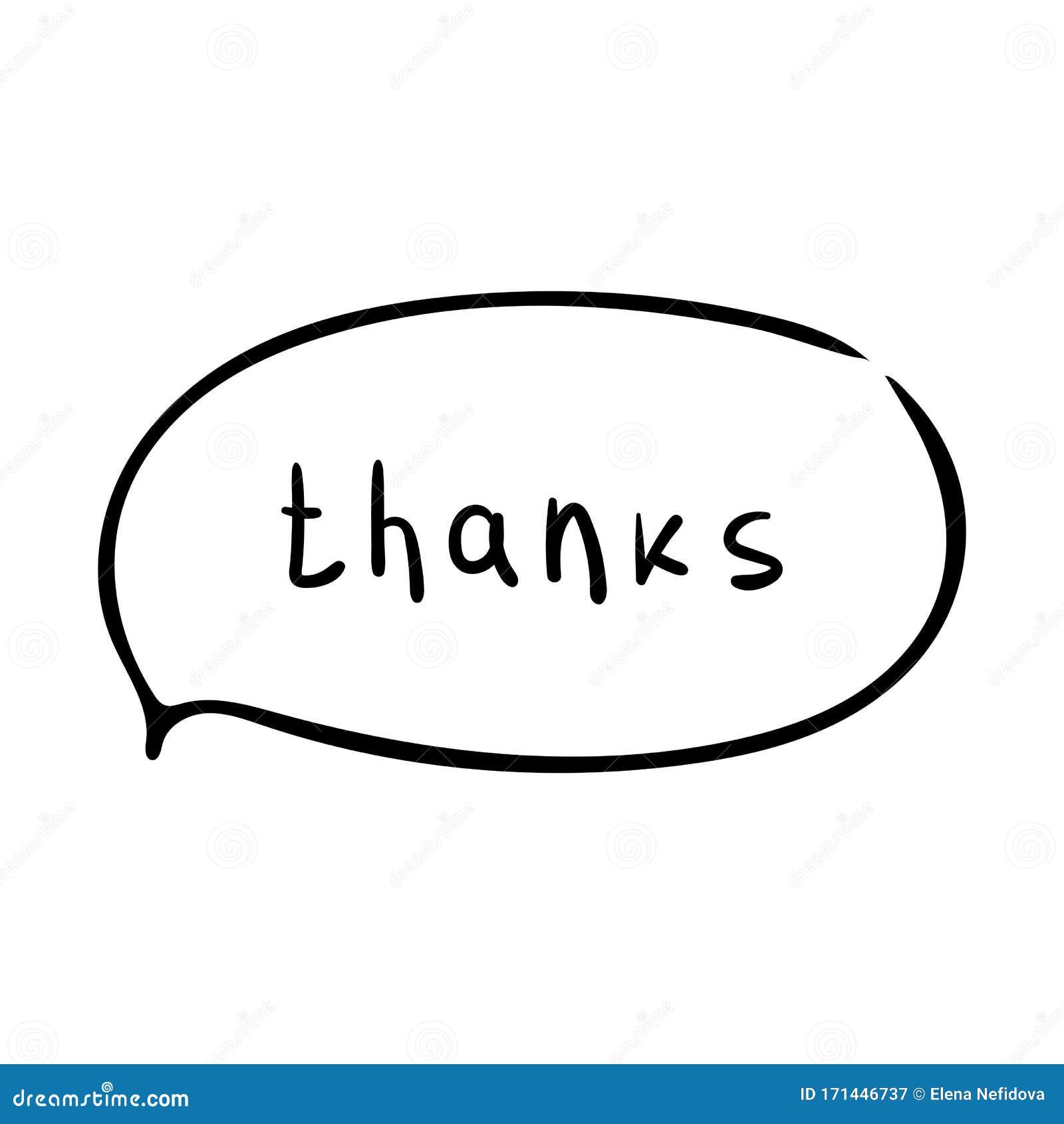 Speech Bubble Icon with Word Thanks on White Background Vector ...