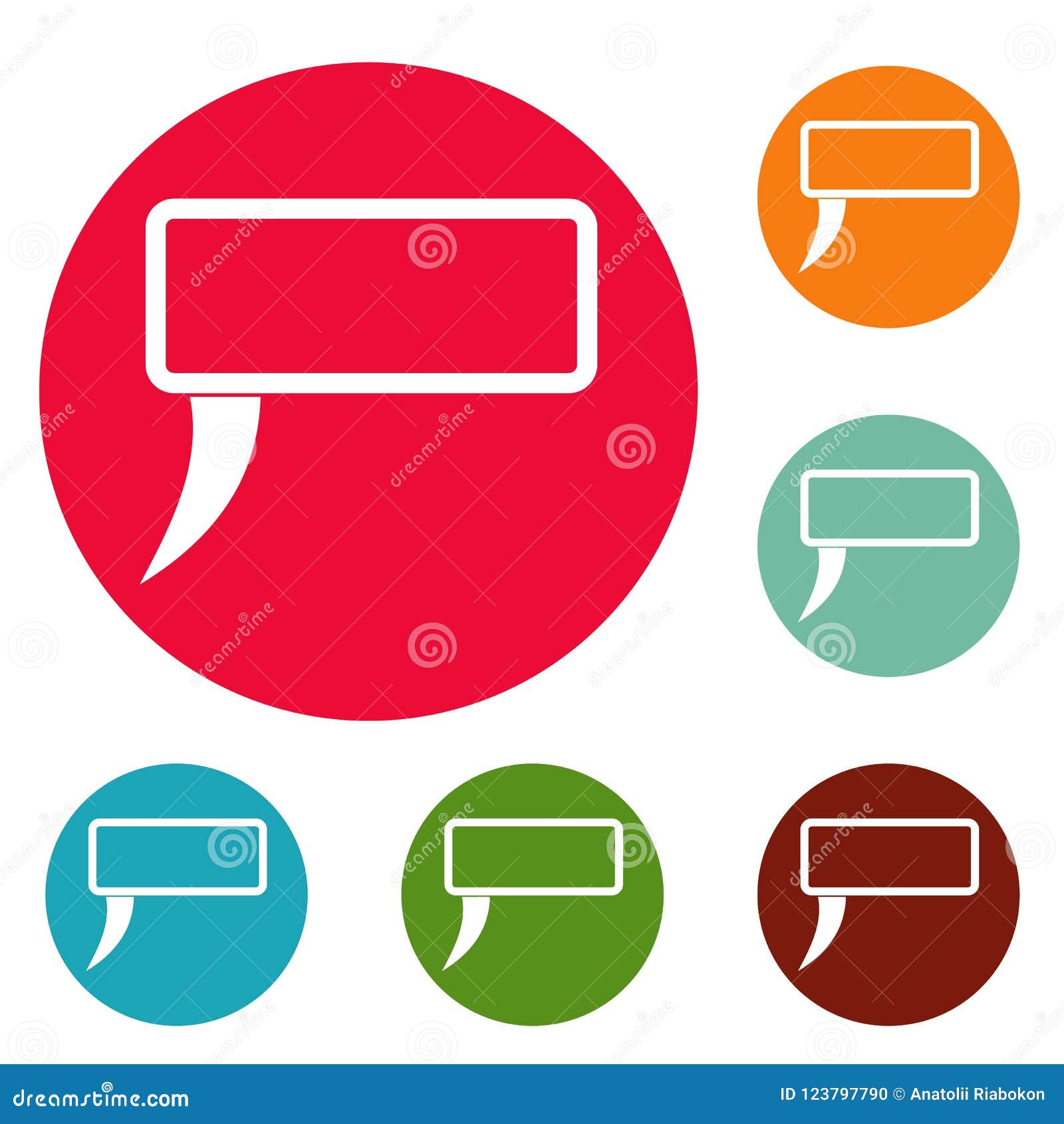 Speech Bubble Icons Circle Set Stock Illustration - Illustration of ...