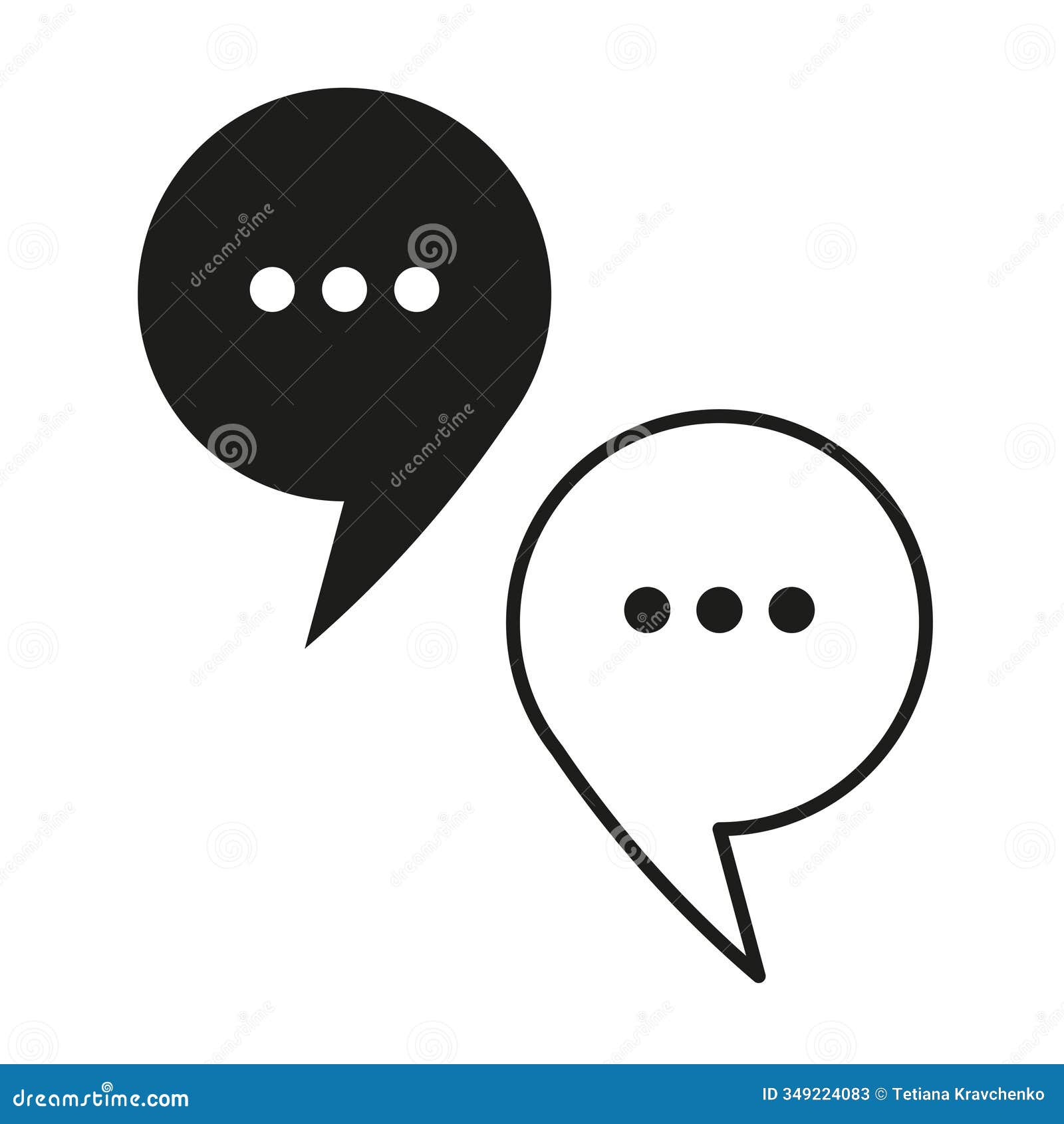 Speech Bubble Icons. Simple Communication Symbols. Dialogue Vector Set ...