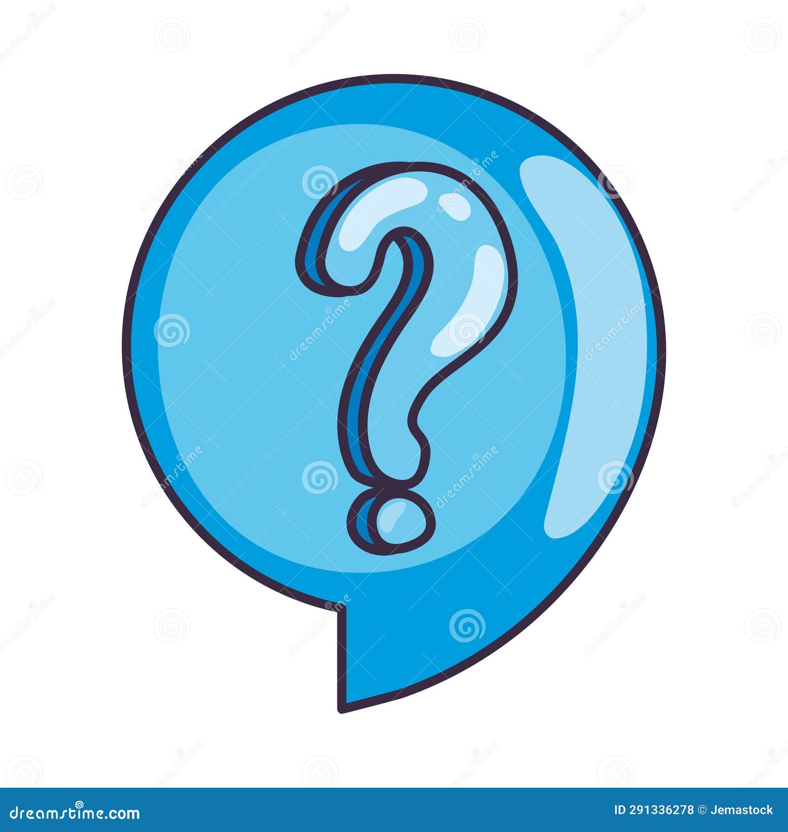 Speech Bubble with Interrogation Sign Blue Stock Vector - Illustration ...