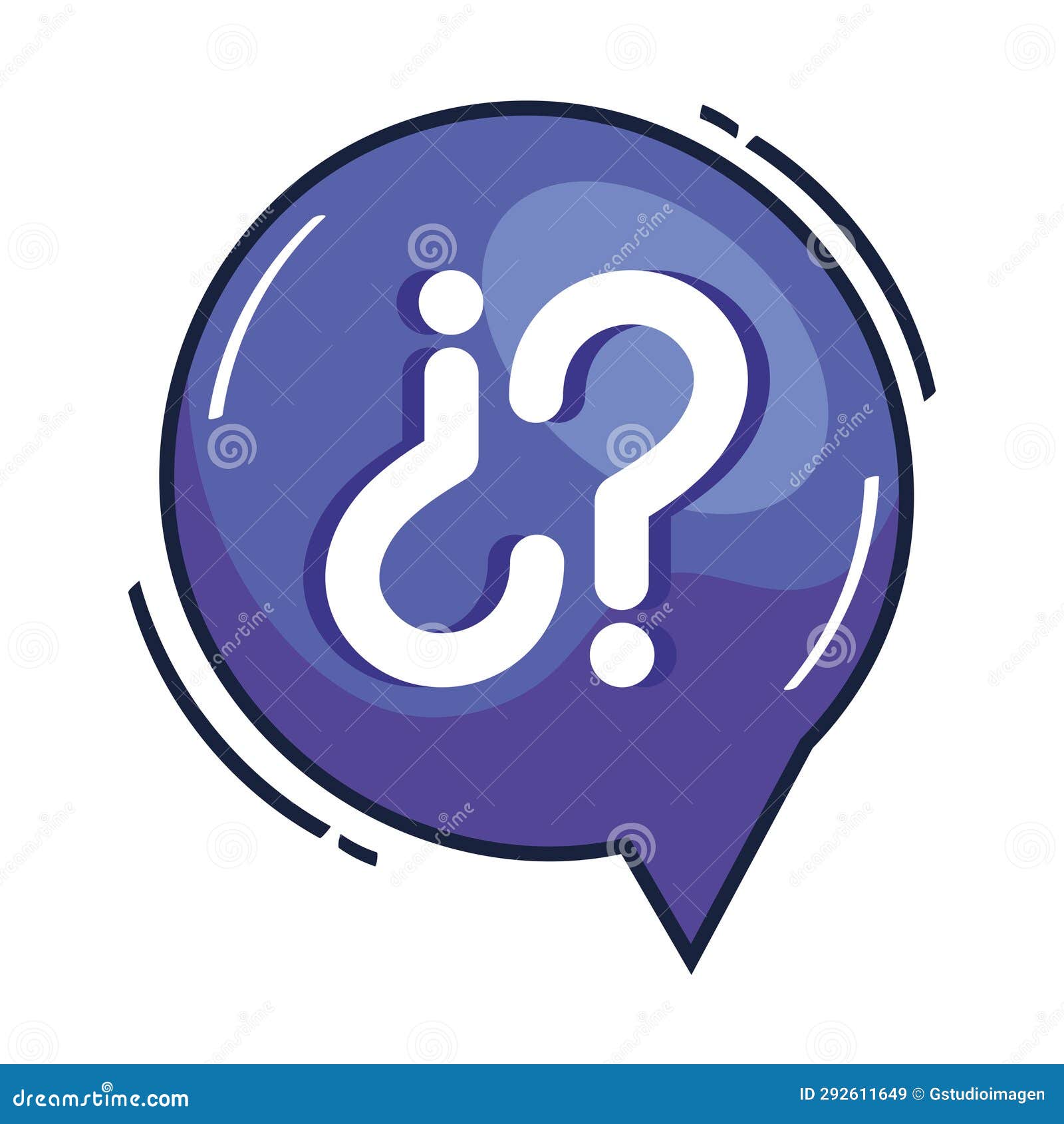 Speech Bubble with Interrogation Sign Discussion Stock Illustration ...