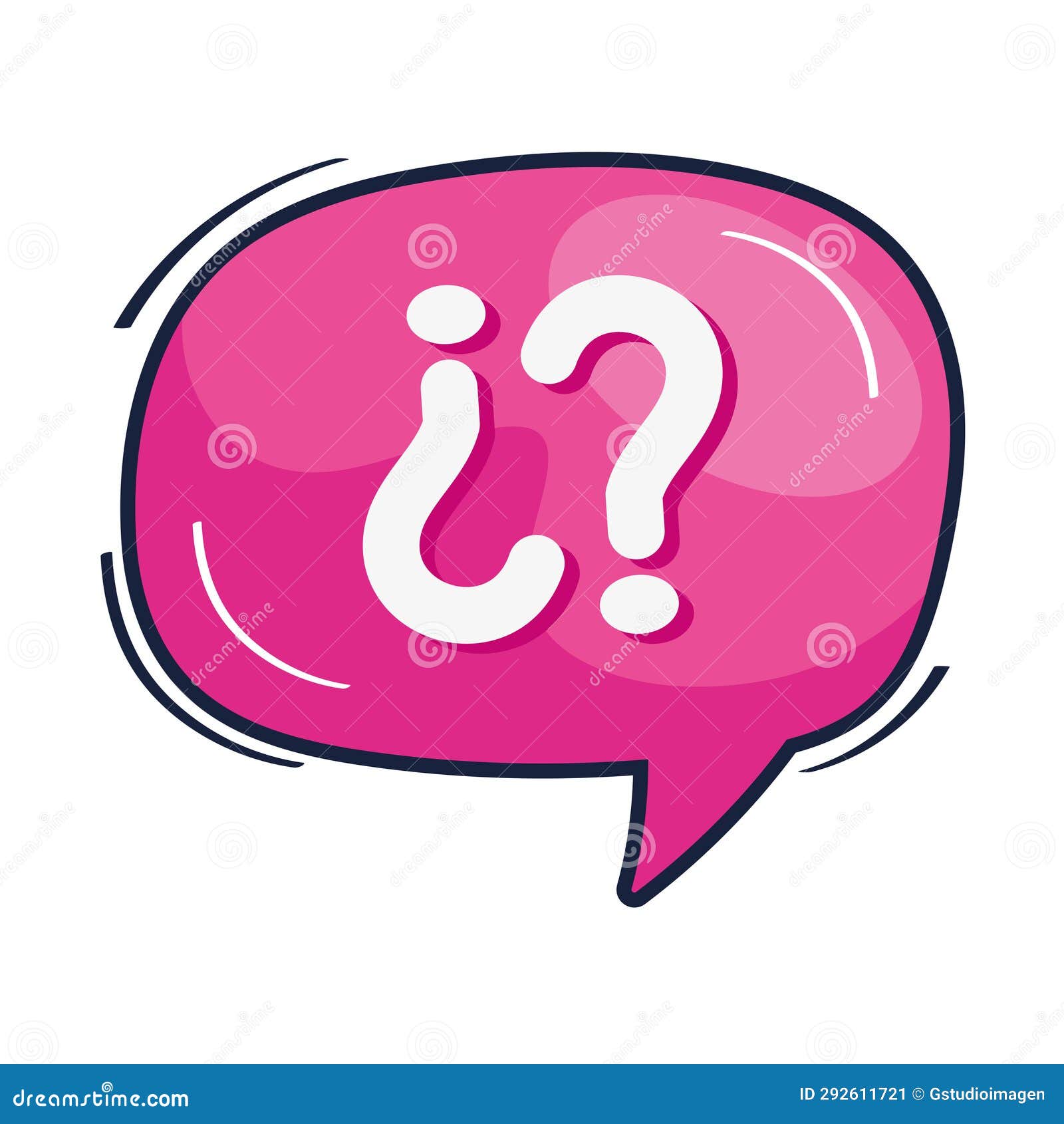 Speech Bubble with Interrogation Sign Icon Stock Illustration ...