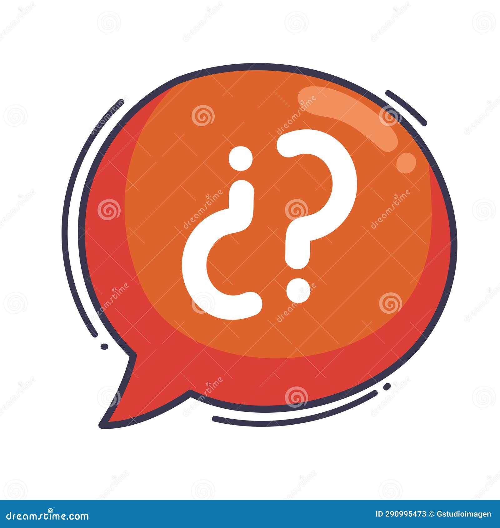 Speech Bubble with Interrogation Sign Illustration Stock Illustration ...