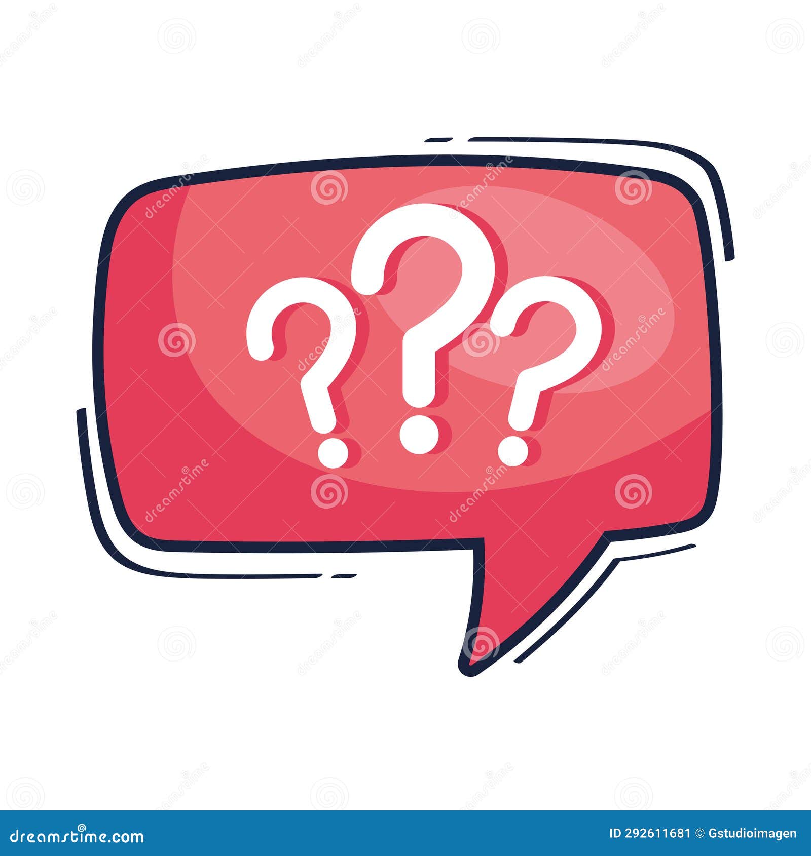 Speech Bubble with Interrogation Sign Illustration Stock Illustration ...