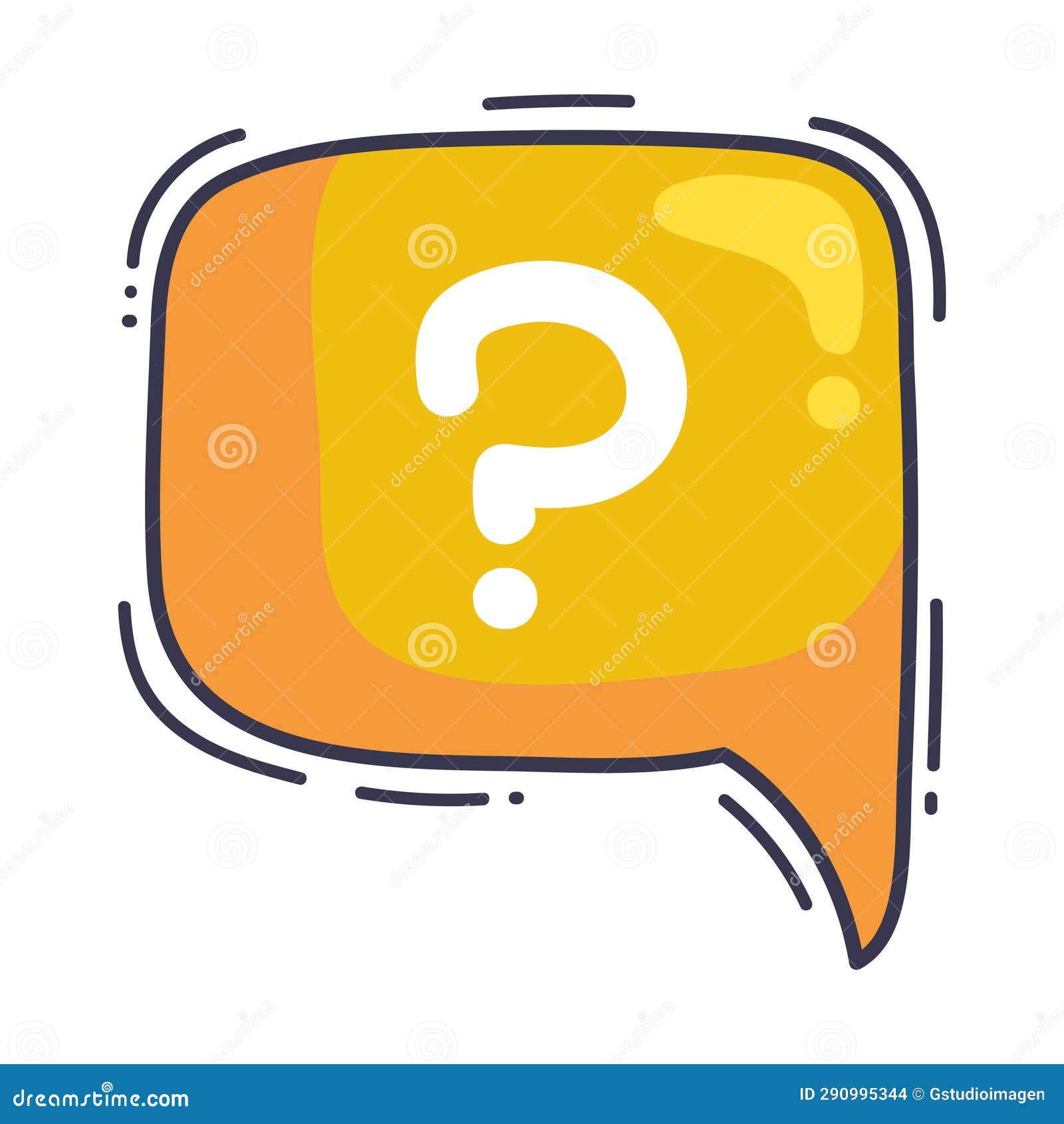 Speech Bubble with Interrogation Sign Isolated Icon Stock Vector ...