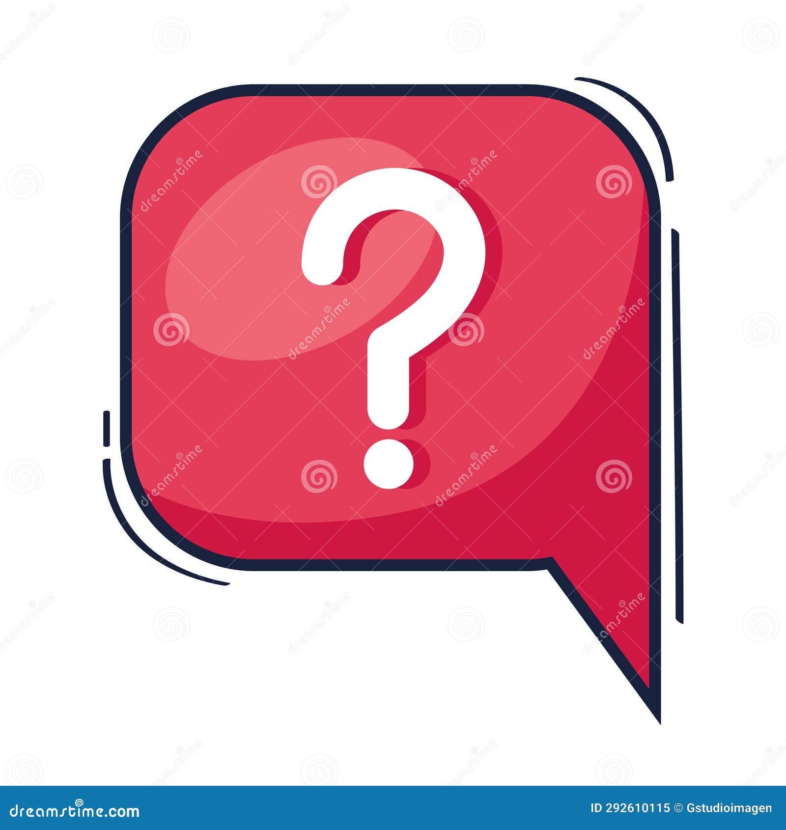 Speech Bubble with Interrogation Sign Isolated Icon Stock Vector ...