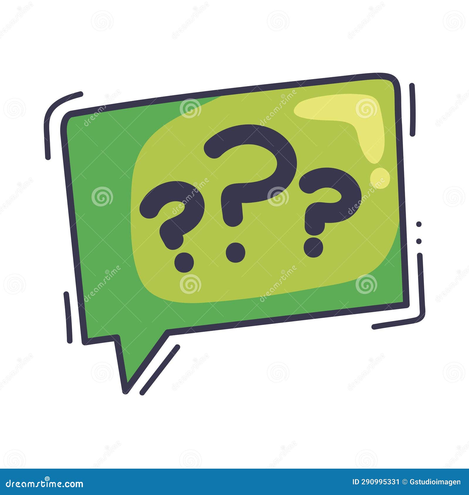 Speech Bubble with Interrogation Sign Social Media Stock Vector ...