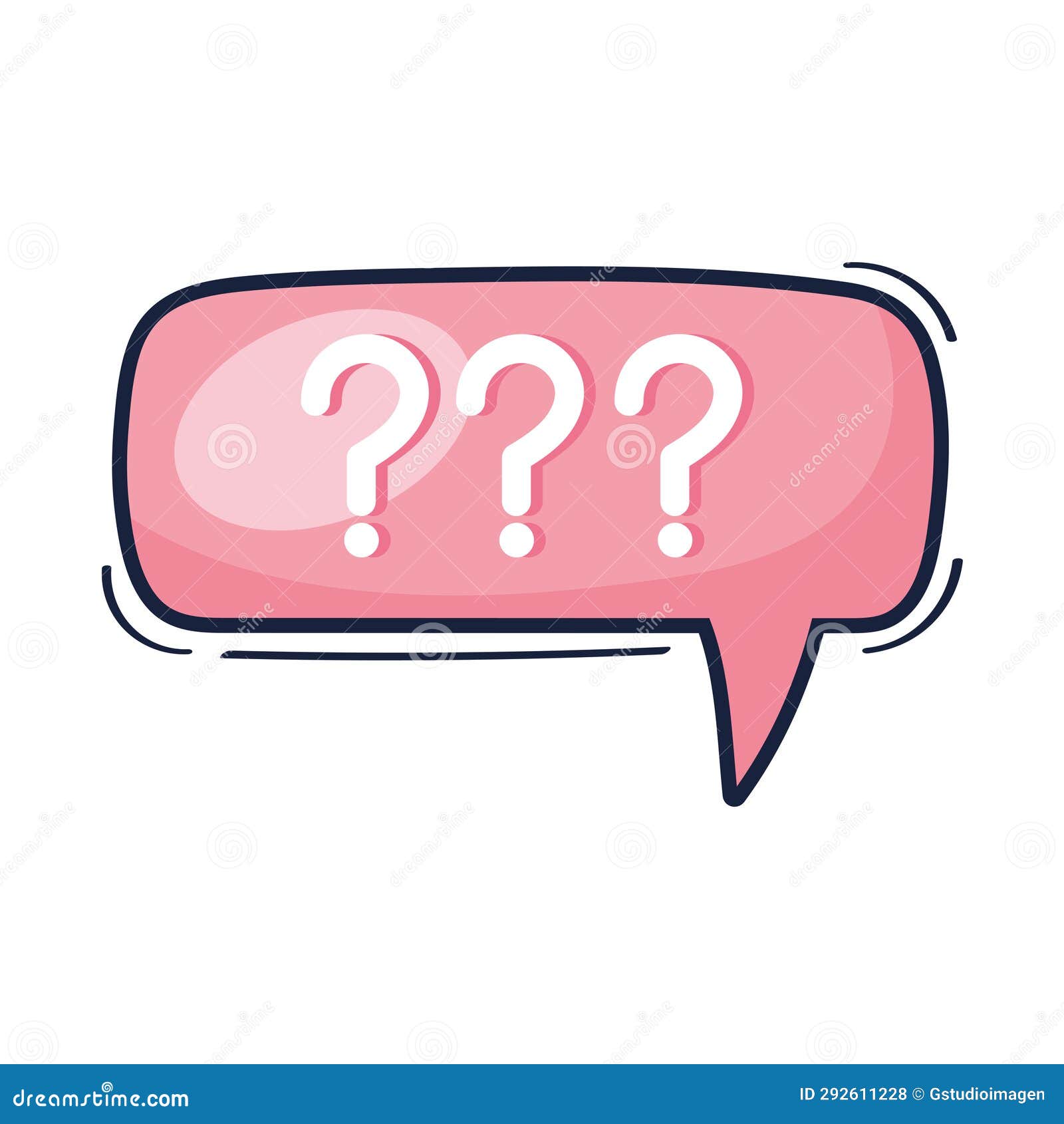 Speech Bubble with Interrogation Sign Template Stock Vector ...