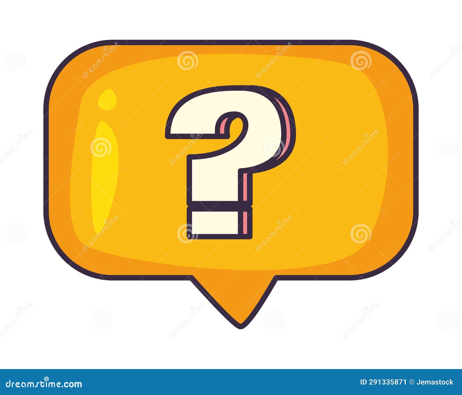 Speech Bubble with Interrogation Sign Vector Icon Stock Illustration ...