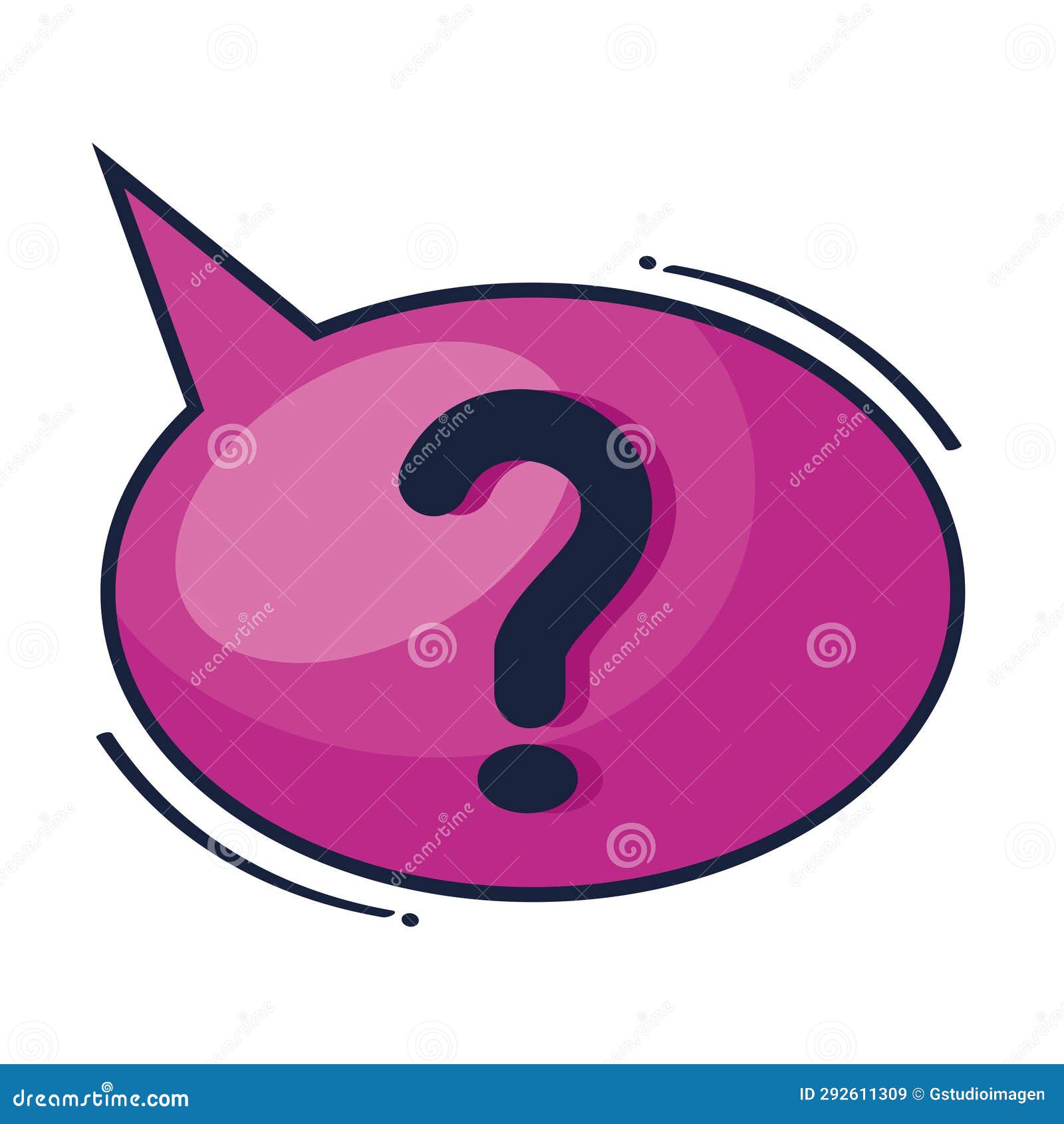Speech Bubble with Interrogation Sign Vector Icon Stock Illustration ...