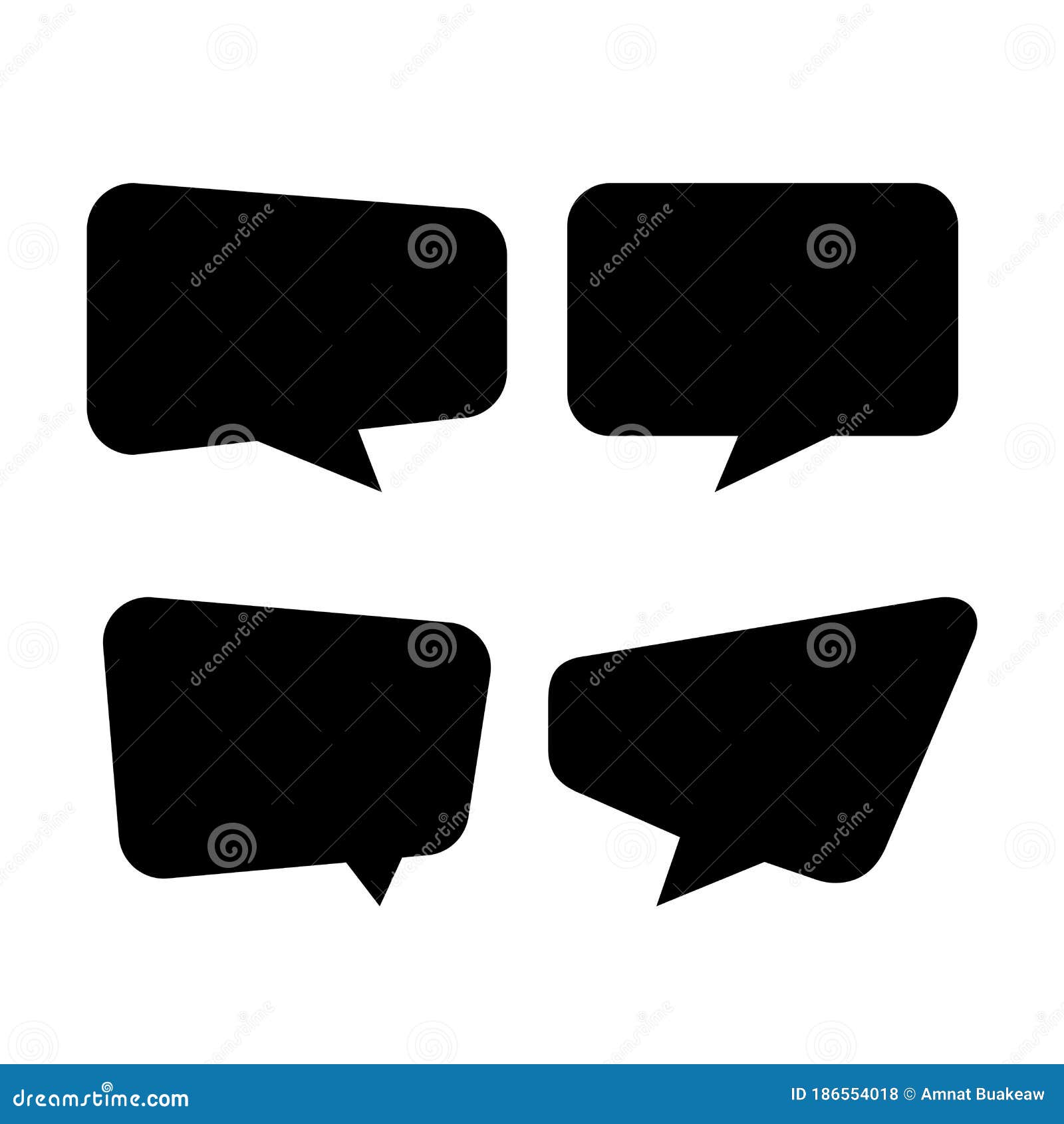 Speech Bubble Isolated on White, Speech Balloon Square Sign for ...