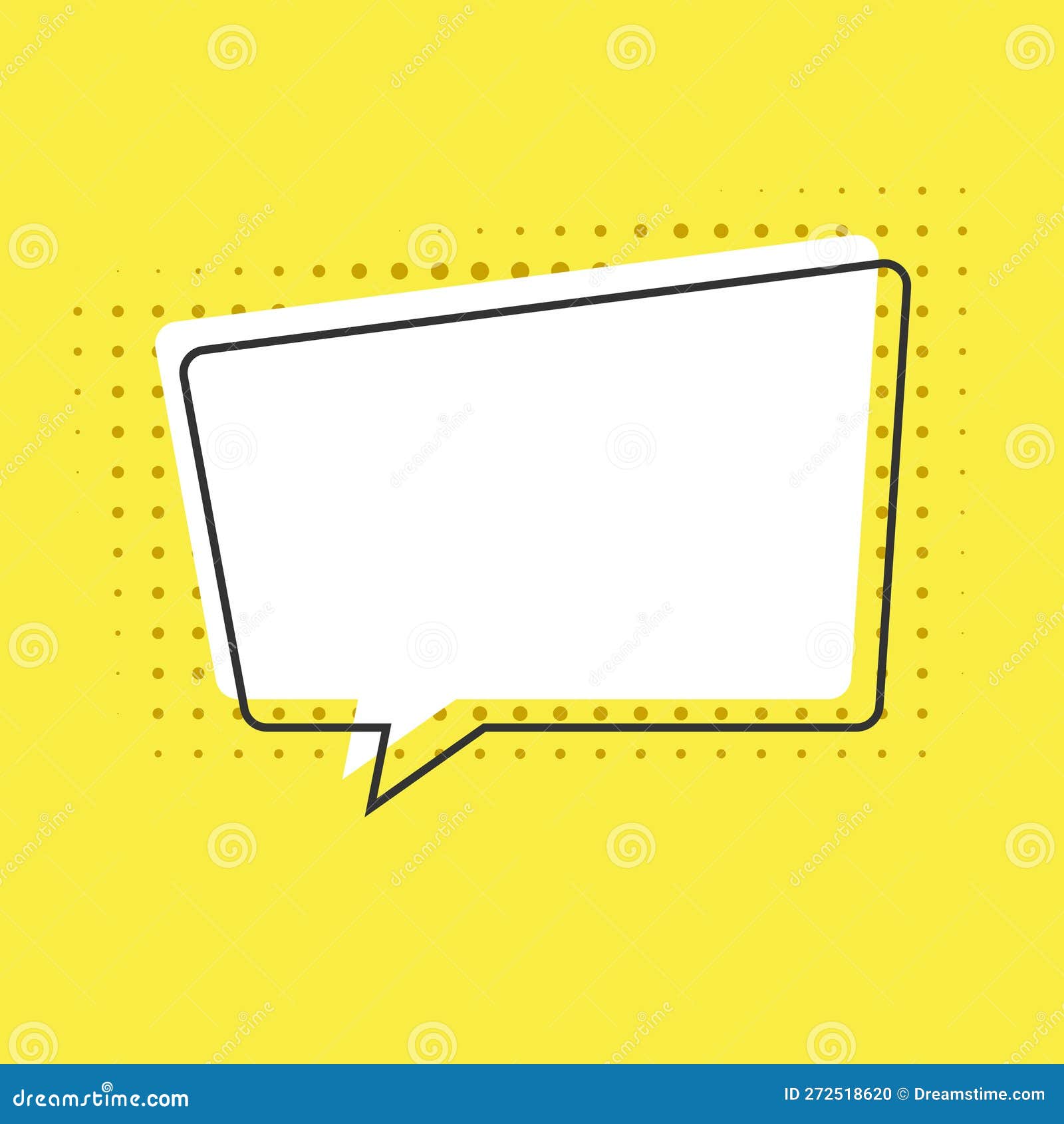 Speech Bubble Isolated on Yellow Background. Blank Message Box Template ...