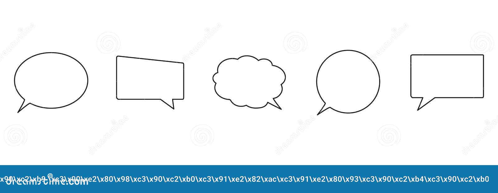 Speech Bubble Line Collection Stock Illustration - Illustration of ...