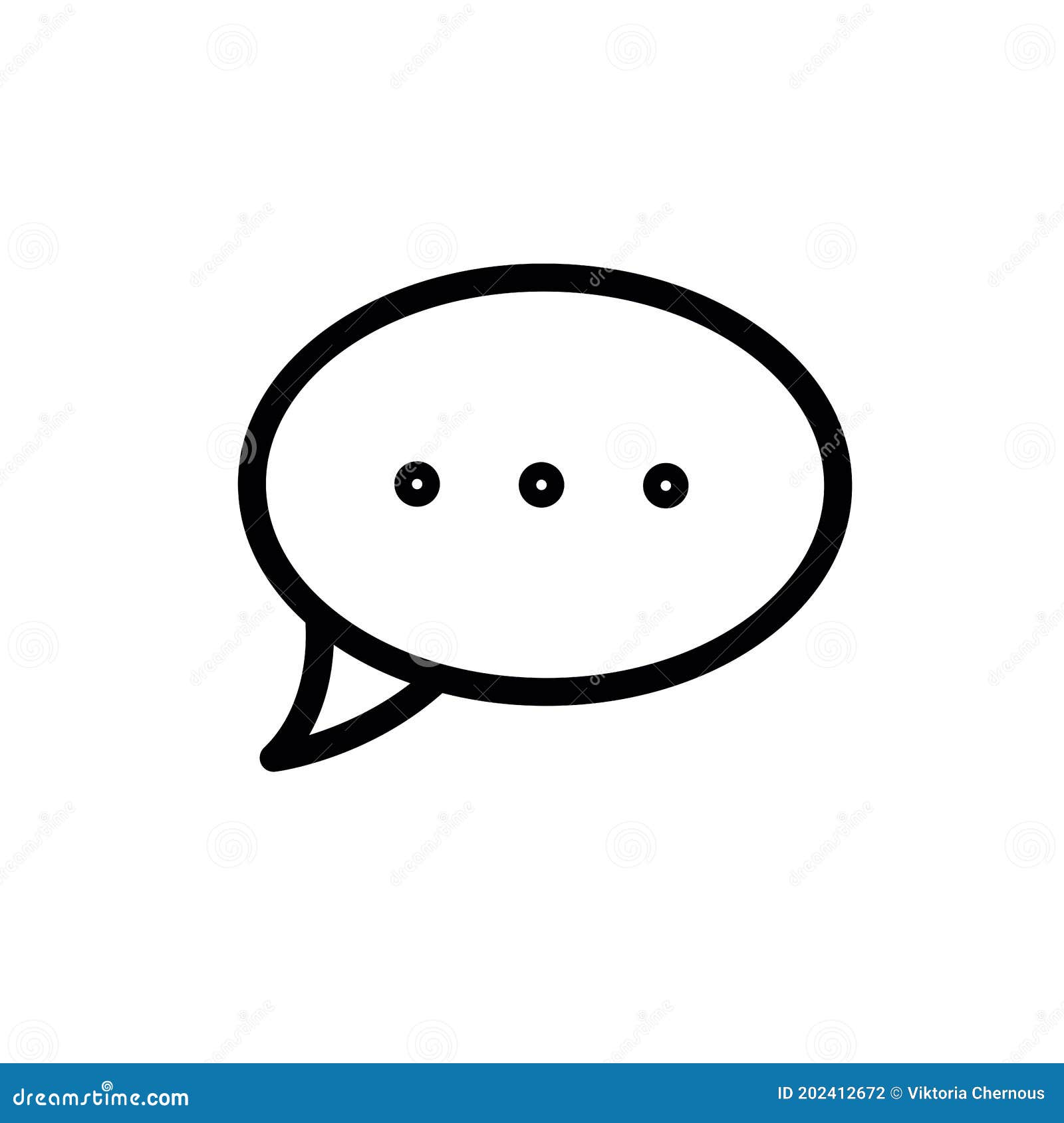 Speech Bubble Line Icon, Vector Black Illustration Stock Illustration ...