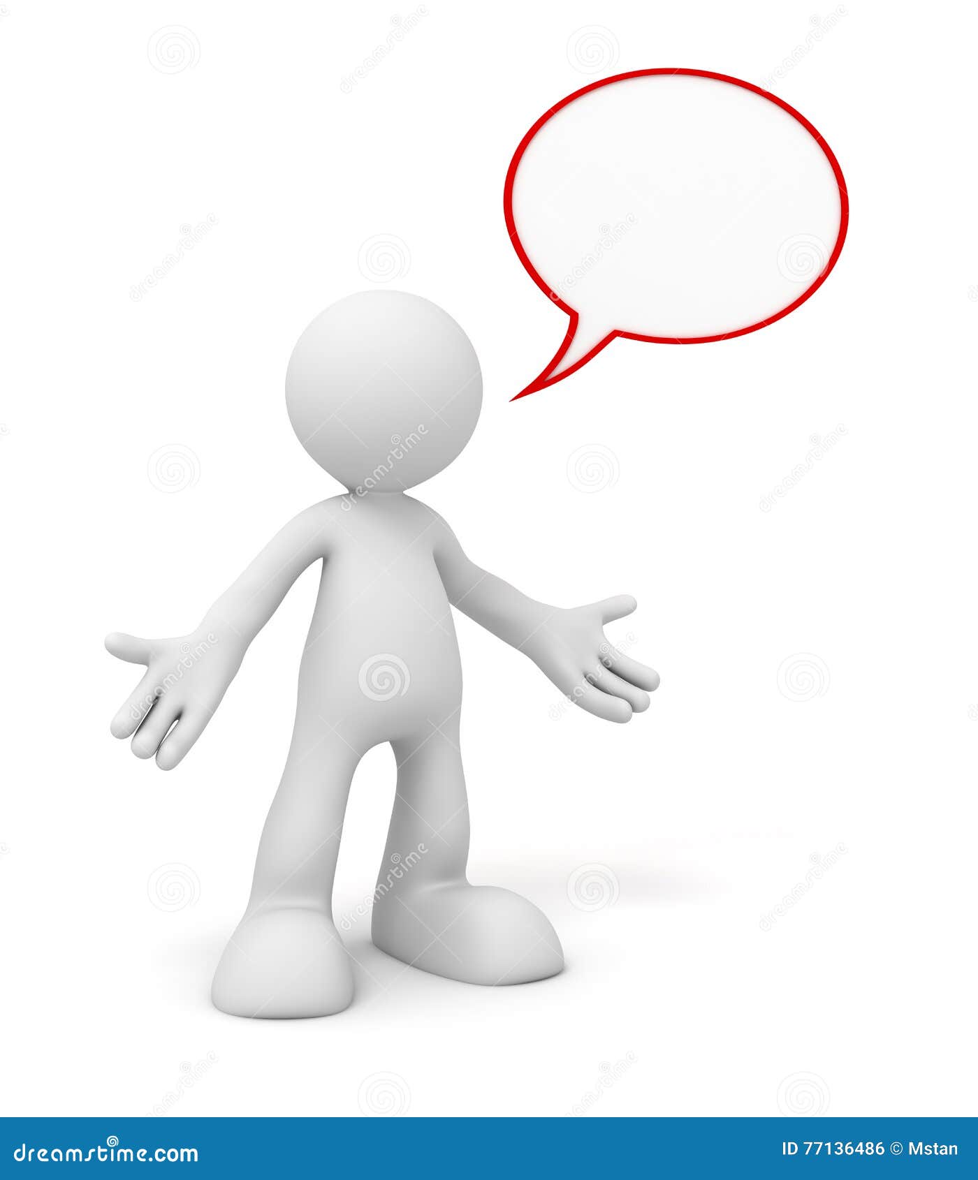 Speech Bubble and Man 3d Illustration Stock Illustration - Illustration ...