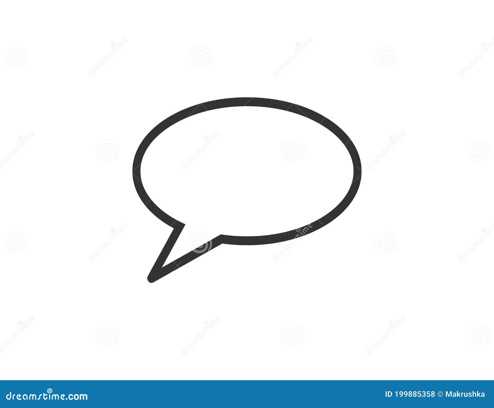 Speech Bubble Message. Outline Dialogue Label. Balloon Chat Icon ...