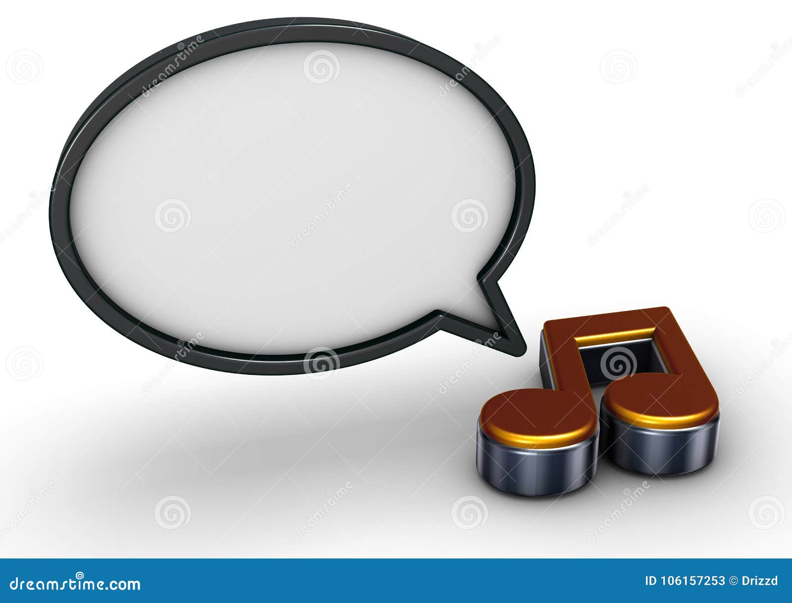 Speech Bubble and Music Note Stock Illustration - Illustration of ...