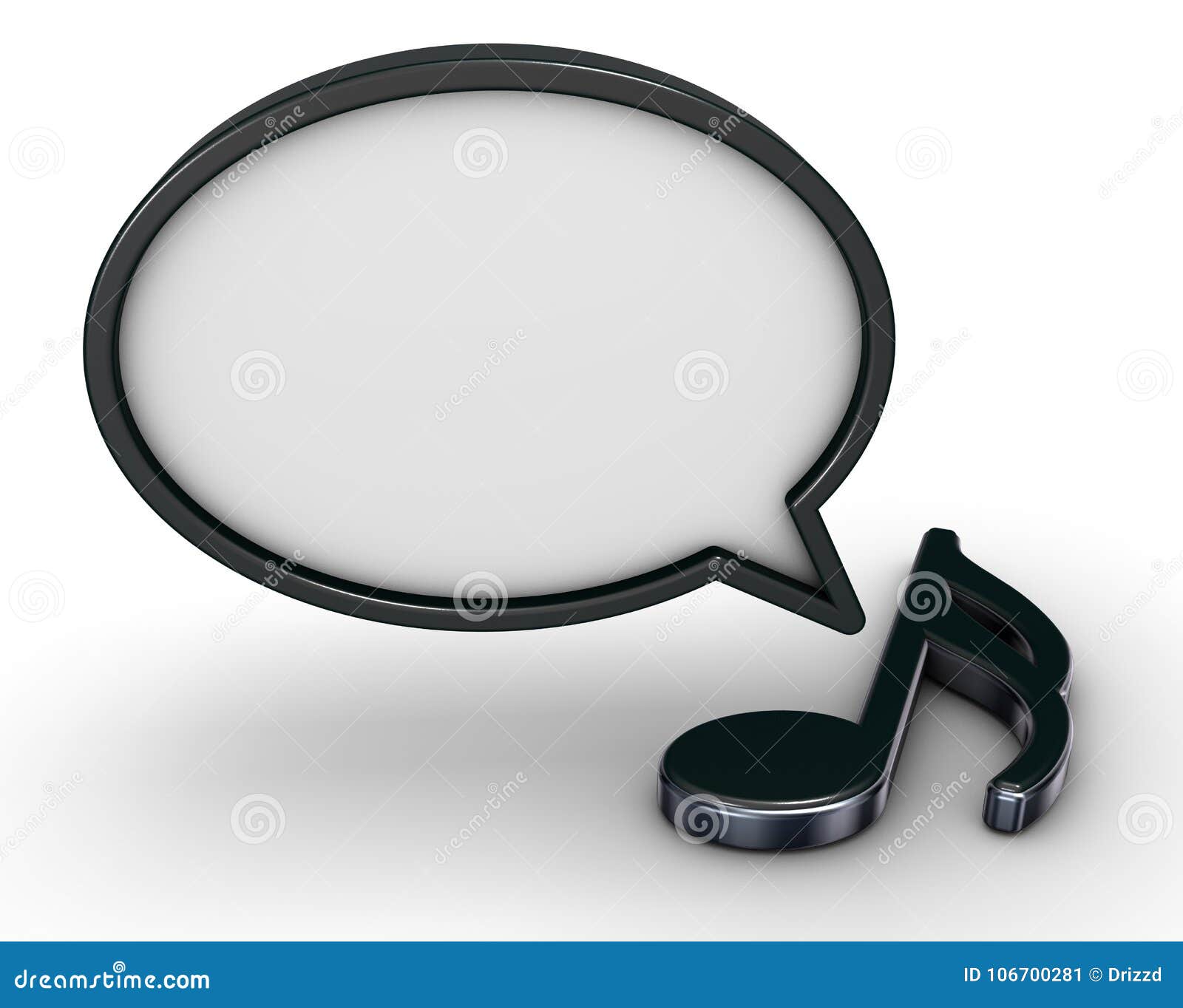 Speech Bubble and Music Note Stock Illustration - Illustration of ...