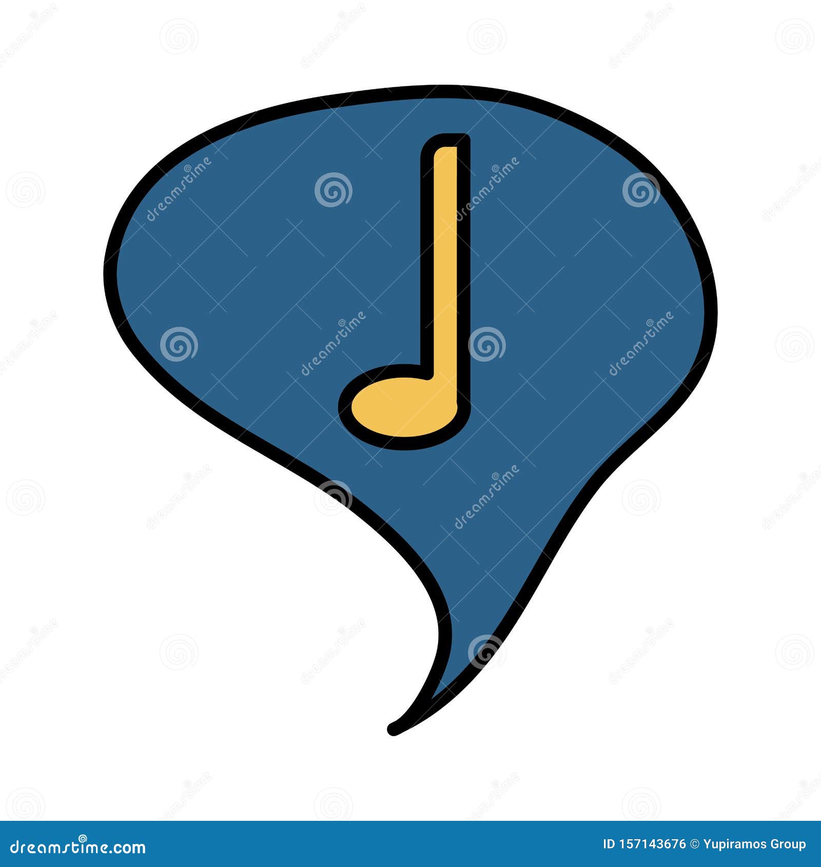 Speech Bubble with Music Note Symbol Stock Vector - Illustration of ...