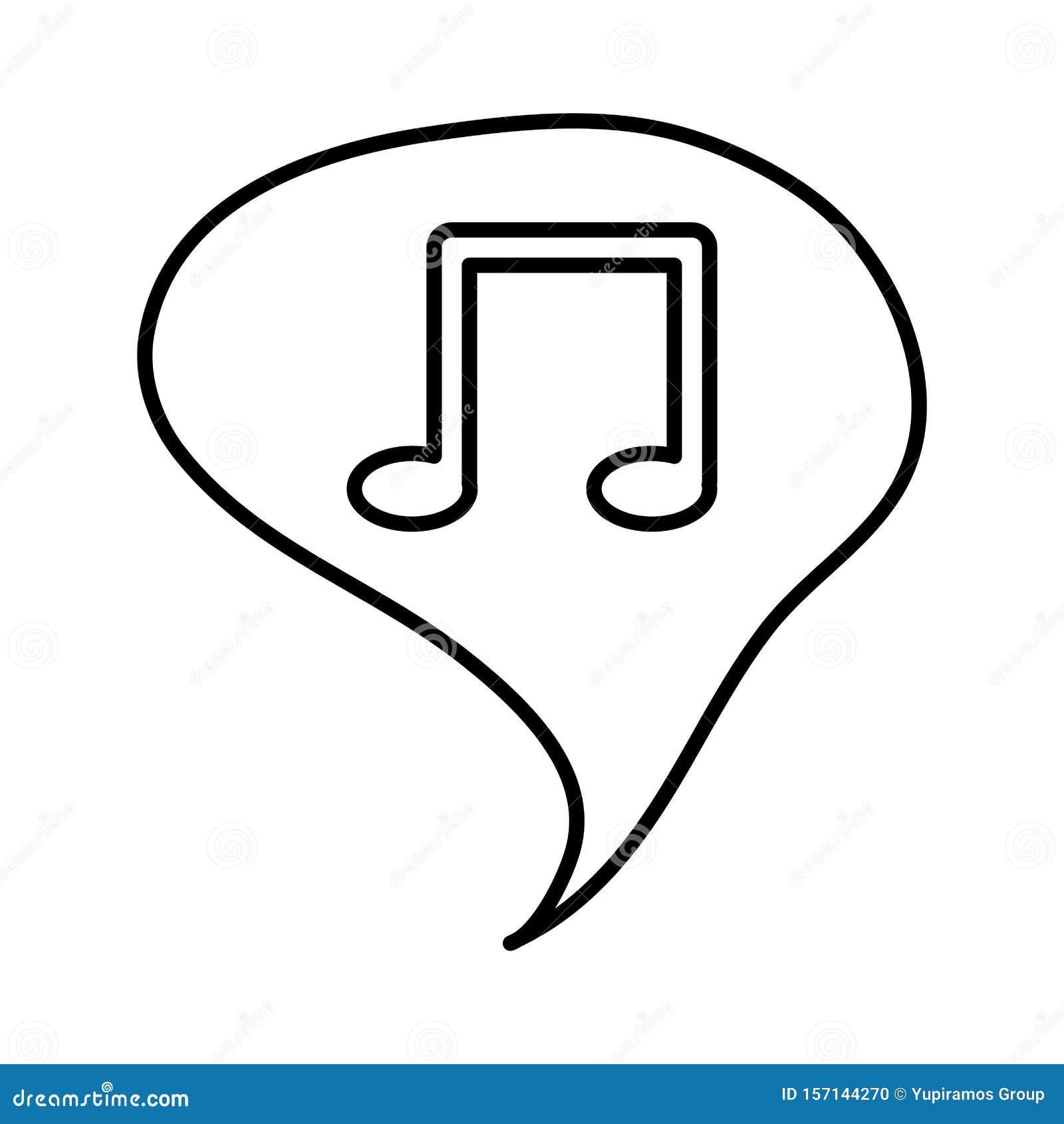 Speech Bubble with Music Note Symbol Stock Vector - Illustration of ...