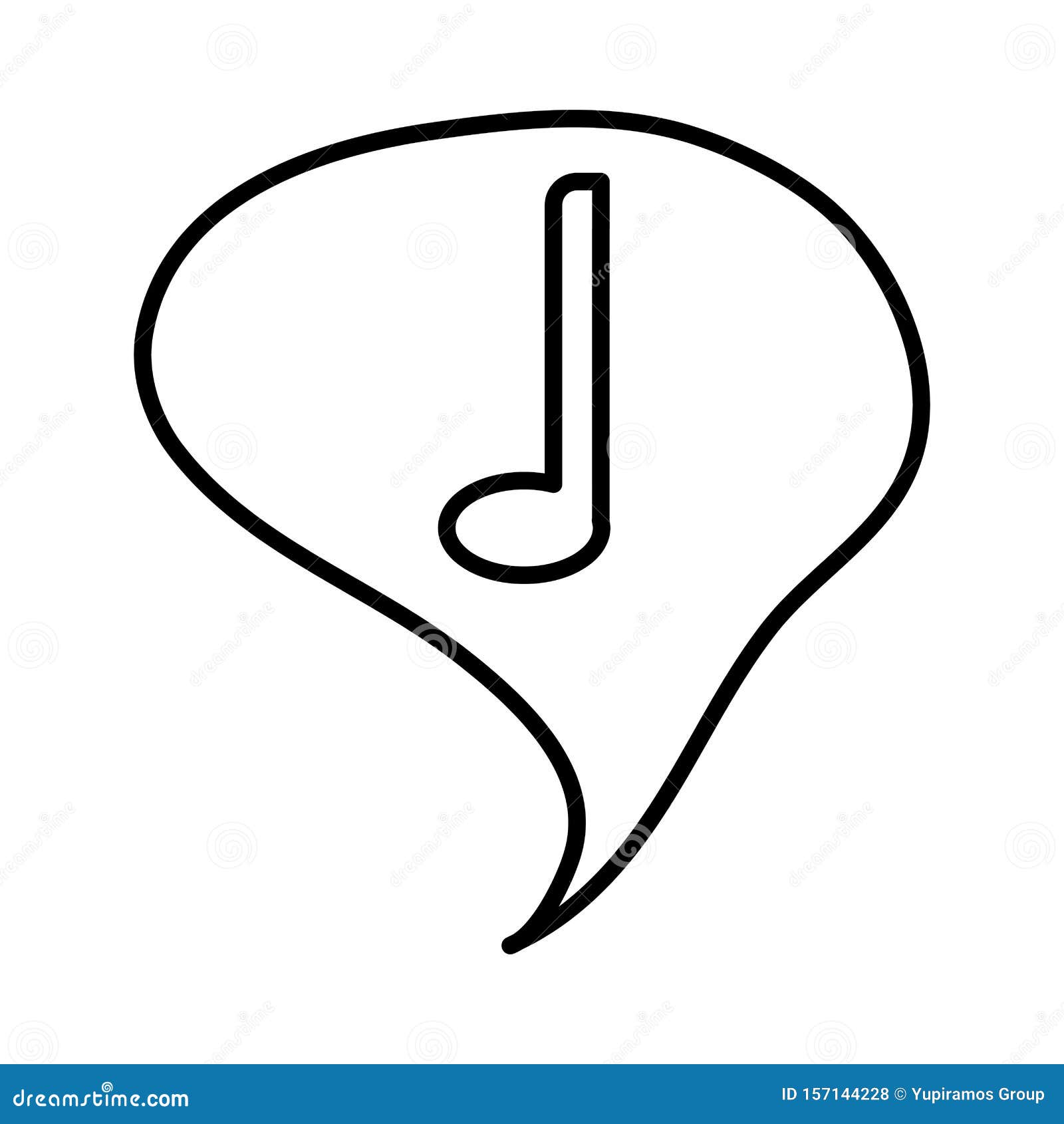Speech Bubble with Music Note Symbol Stock Vector - Illustration of ...
