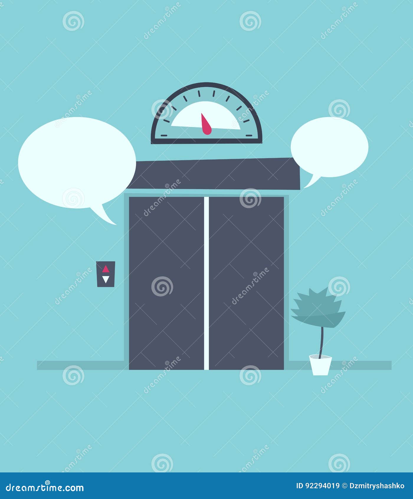 Elevator Doors Vector Illustration, Cartoon Flat Empty Modern Office Or ...