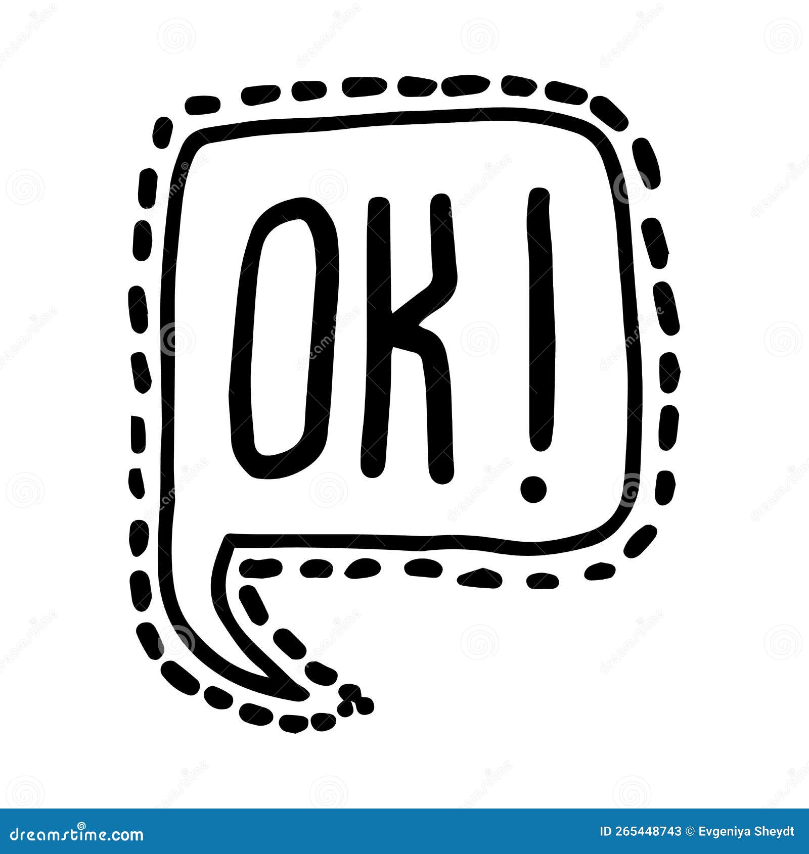 Speech Bubble Ok, Doodle Style, Sticker Concept with Text Ok. Positive ...