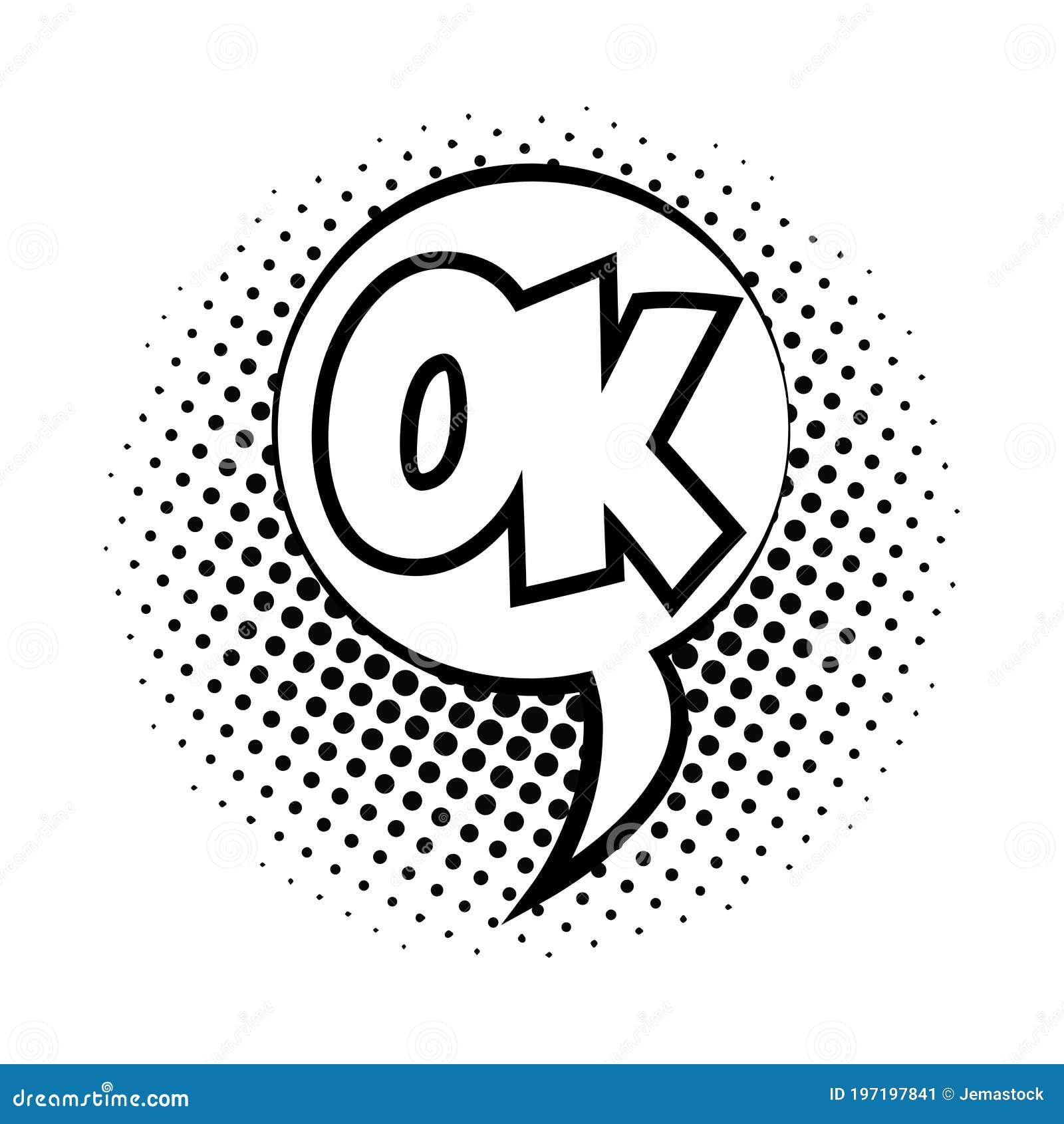 Speech Bubble with Ok Word Pop Art Line Style Stock Vector ...