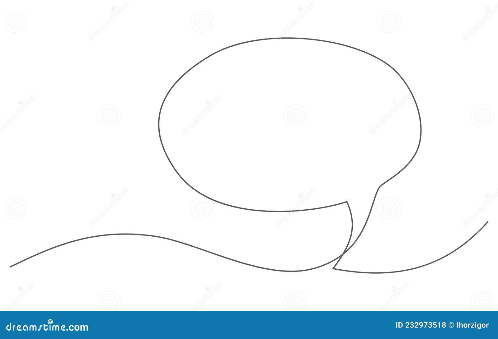 Speech Bubble. One Line Drawing Stock Vector - Illustration of line ...