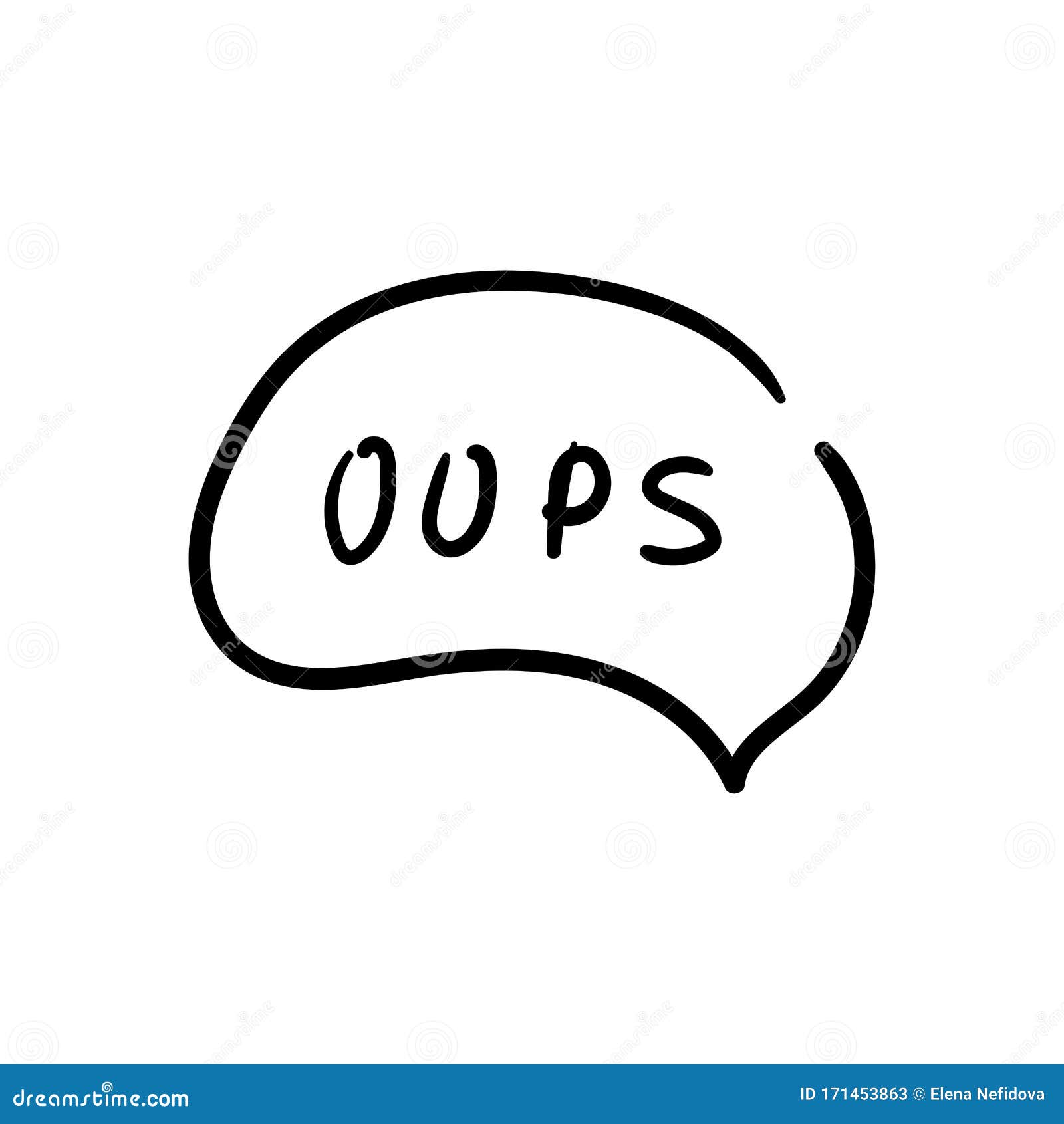 Speech Bubble with Oops Text Icon Design. Black Oops Text Icon in ...