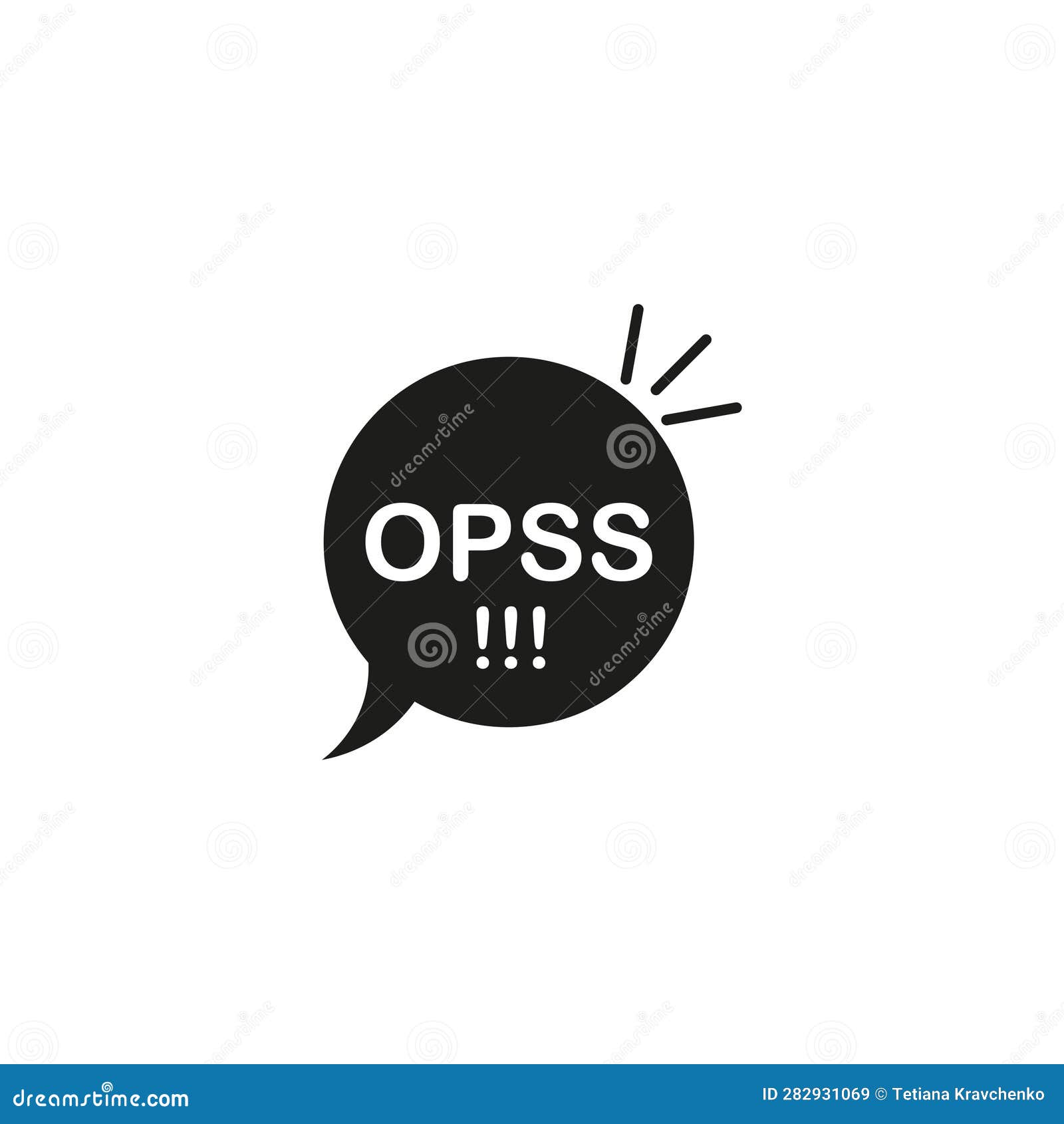 Speech Bubble with Oops Text Icon. Vector Illustration. Stock Image ...