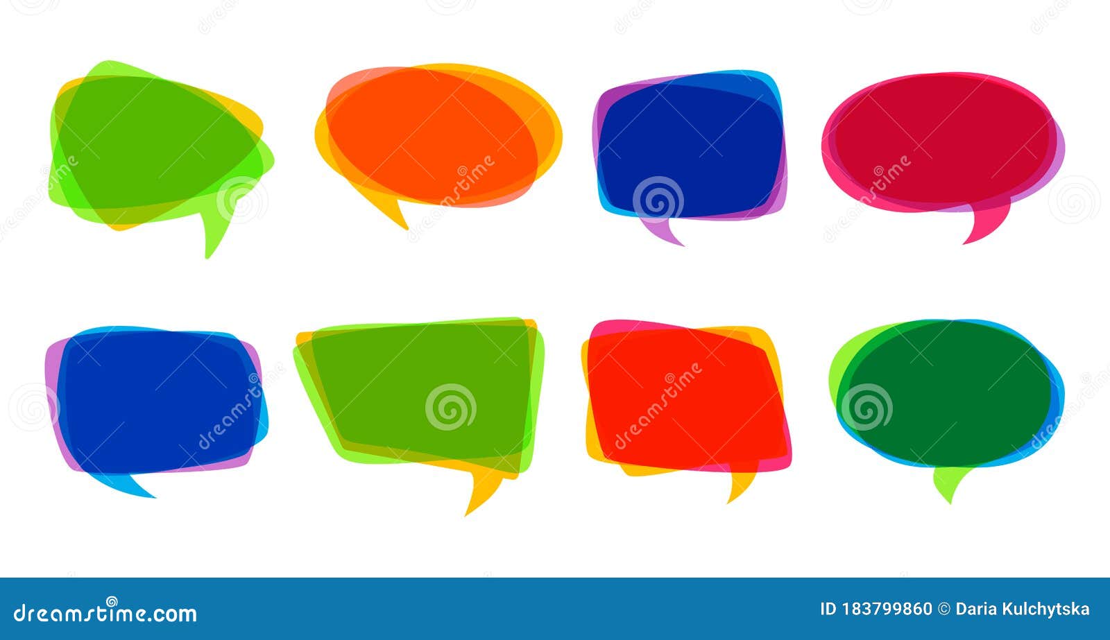 Speech Bubble Overlay Colorful Banner Set Vector Stock Vector ...