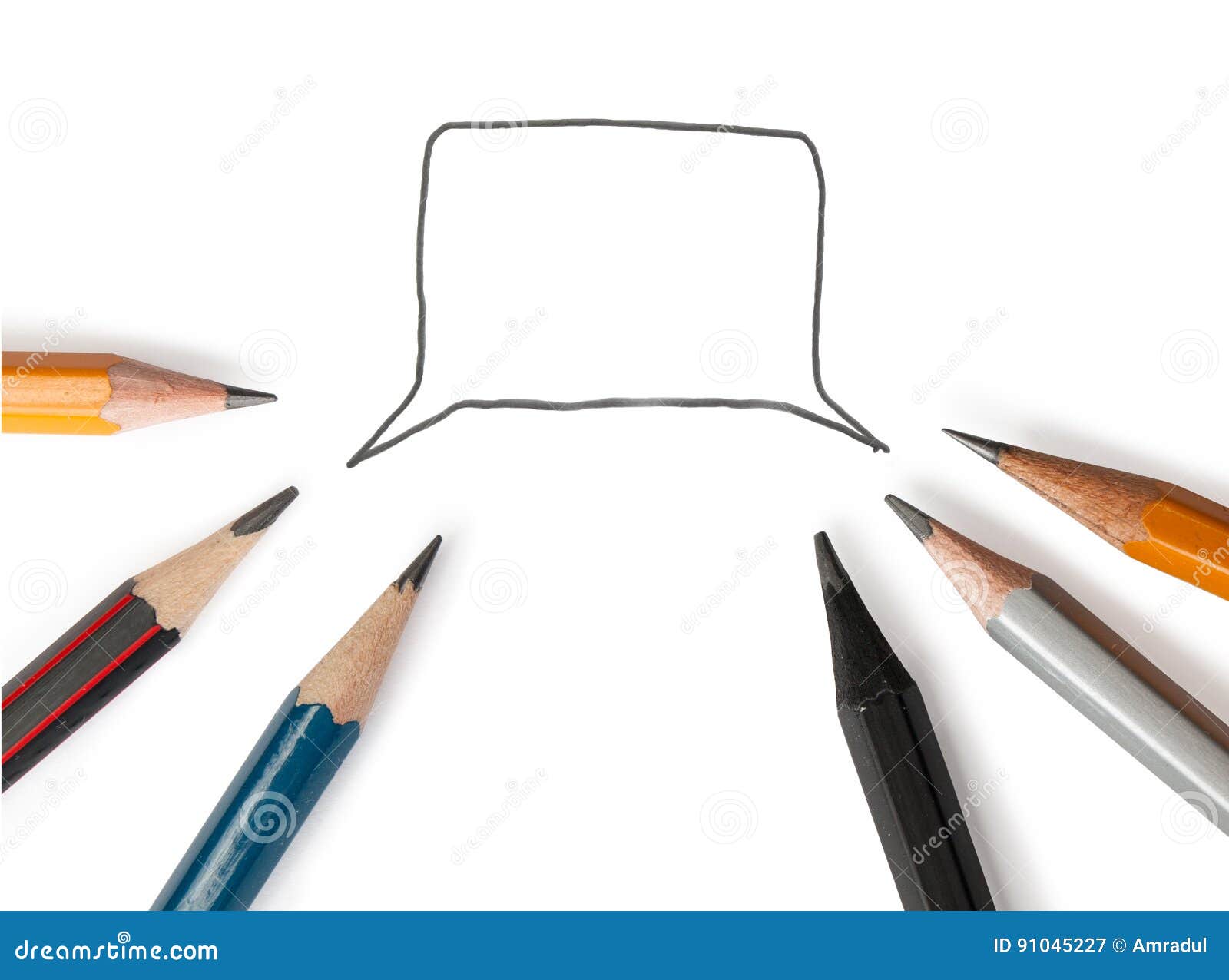 Speech Bubble with Pencils stock image. Image of blank - 91045227