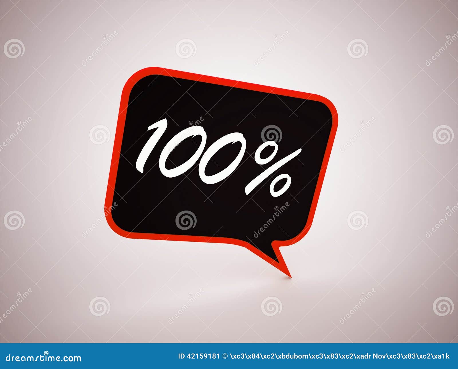 Speech Bubble with 100 Percent Text Stock Illustration - Illustration ...