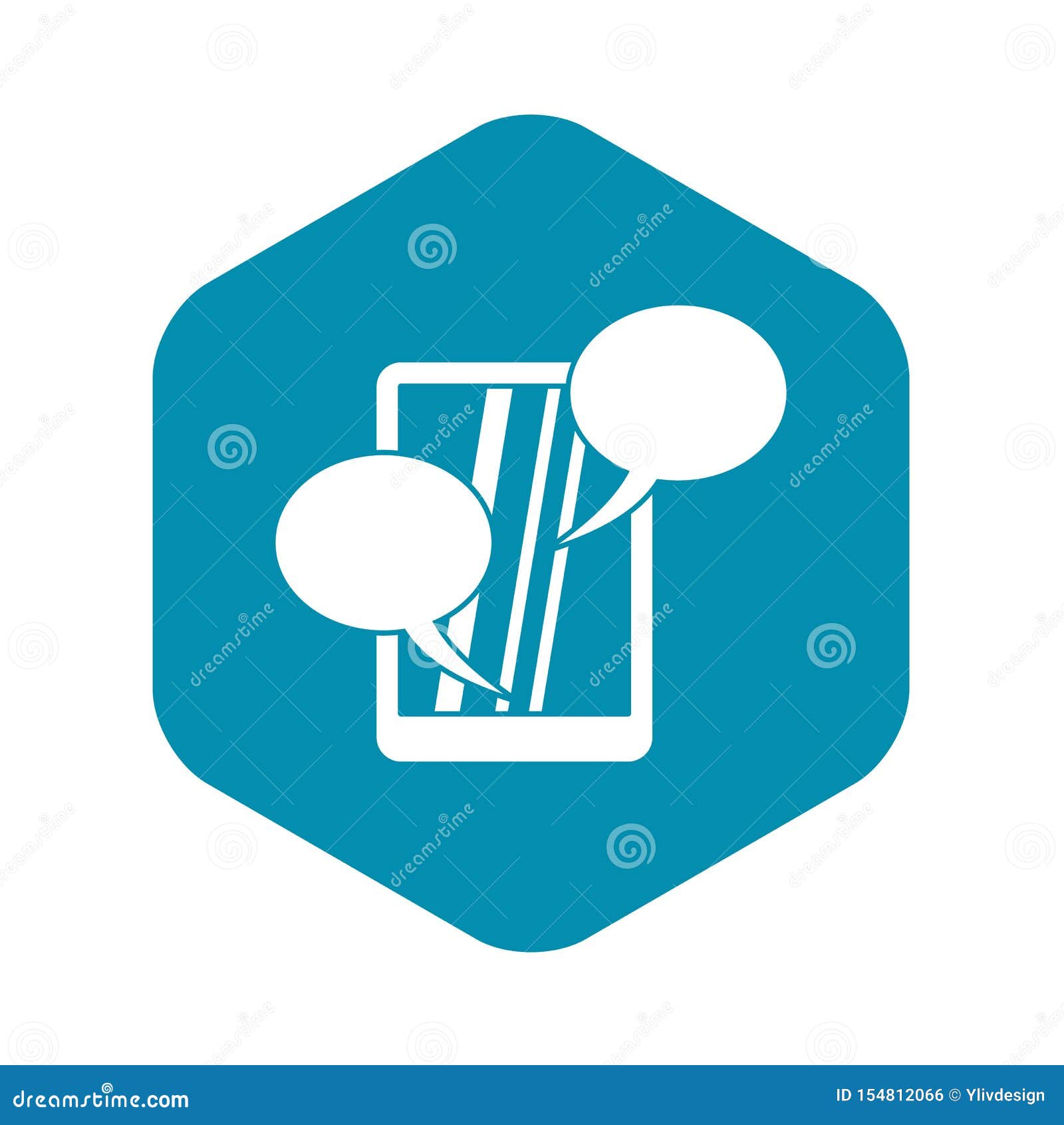 Speech Bubble on Phone Icon, Simple Style Stock Vector - Illustration ...