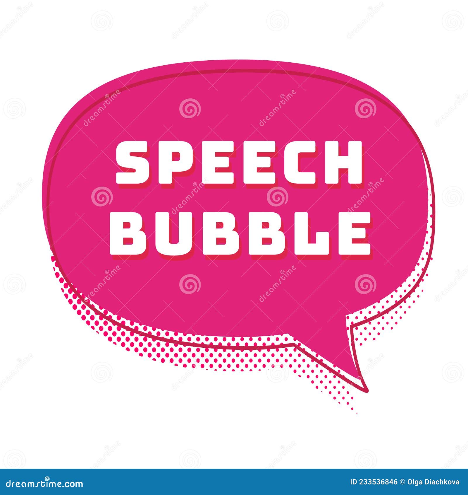 Speech Bubble Pink Color for Communication Stock Vector - Illustration ...
