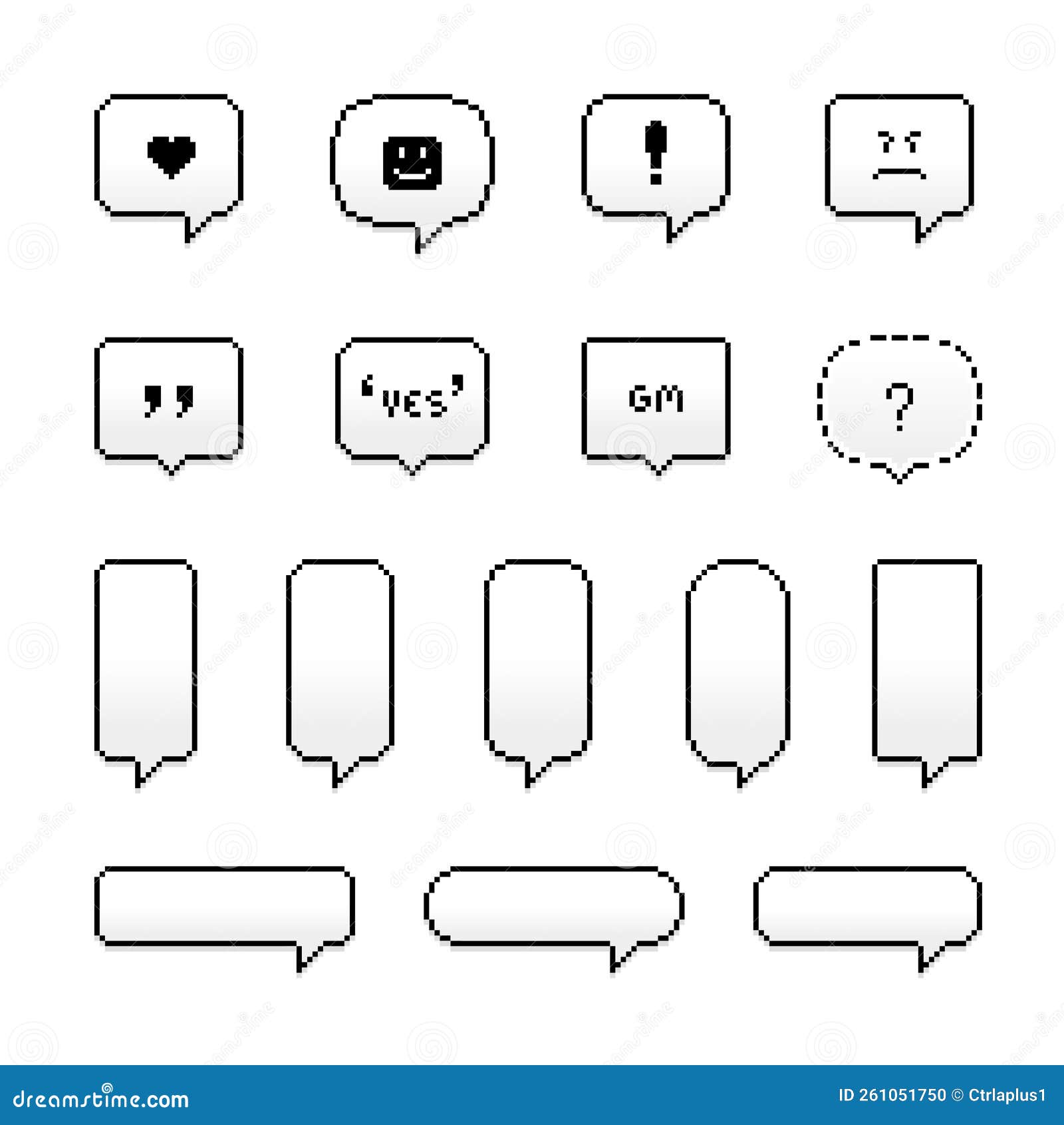 Pixel Speech Bubble on White Background. Chat Speech or Conversation ...