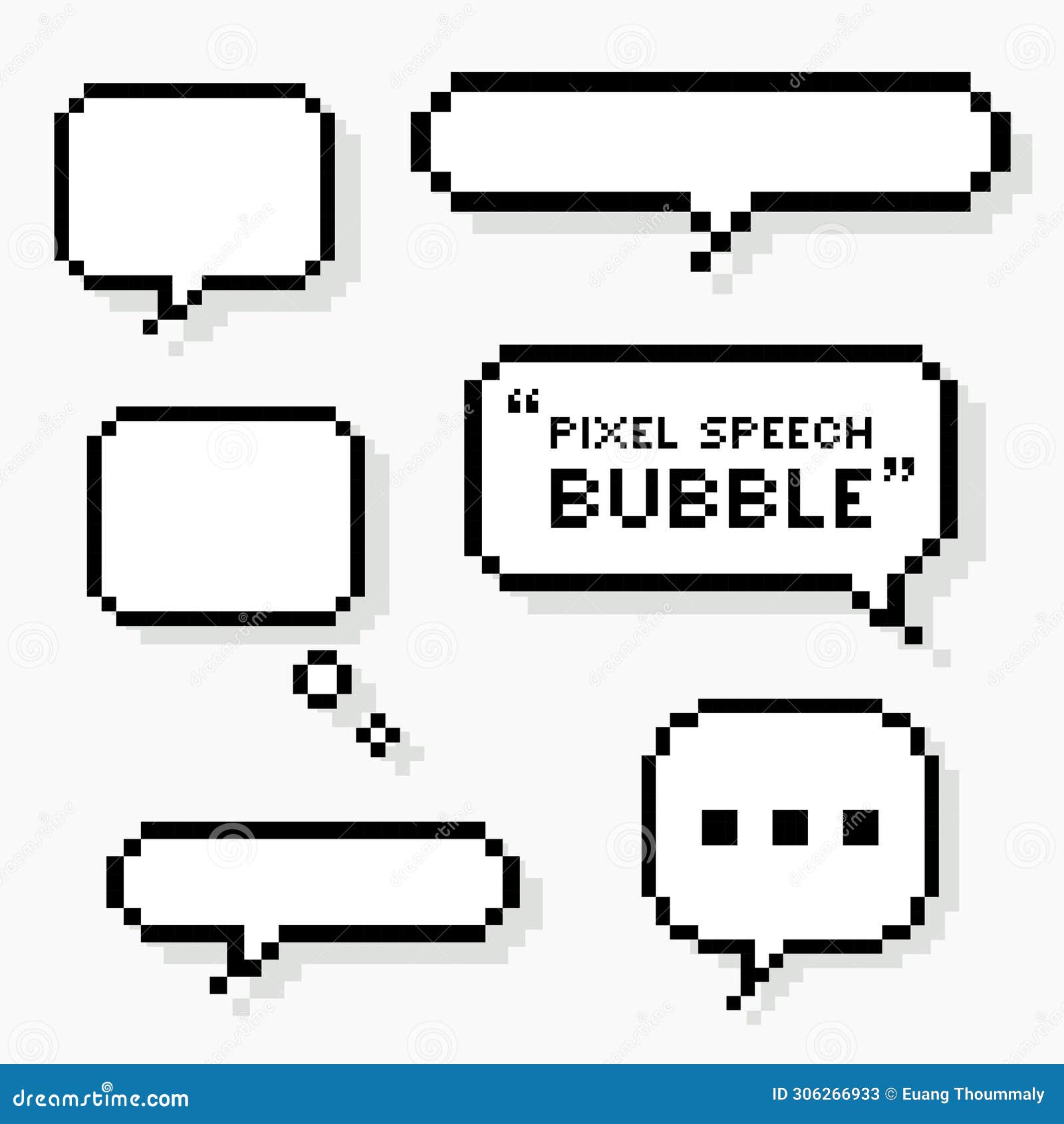 Speech Bubble Pixel Art 8 Bit Style Stock Illustration - Illustration ...