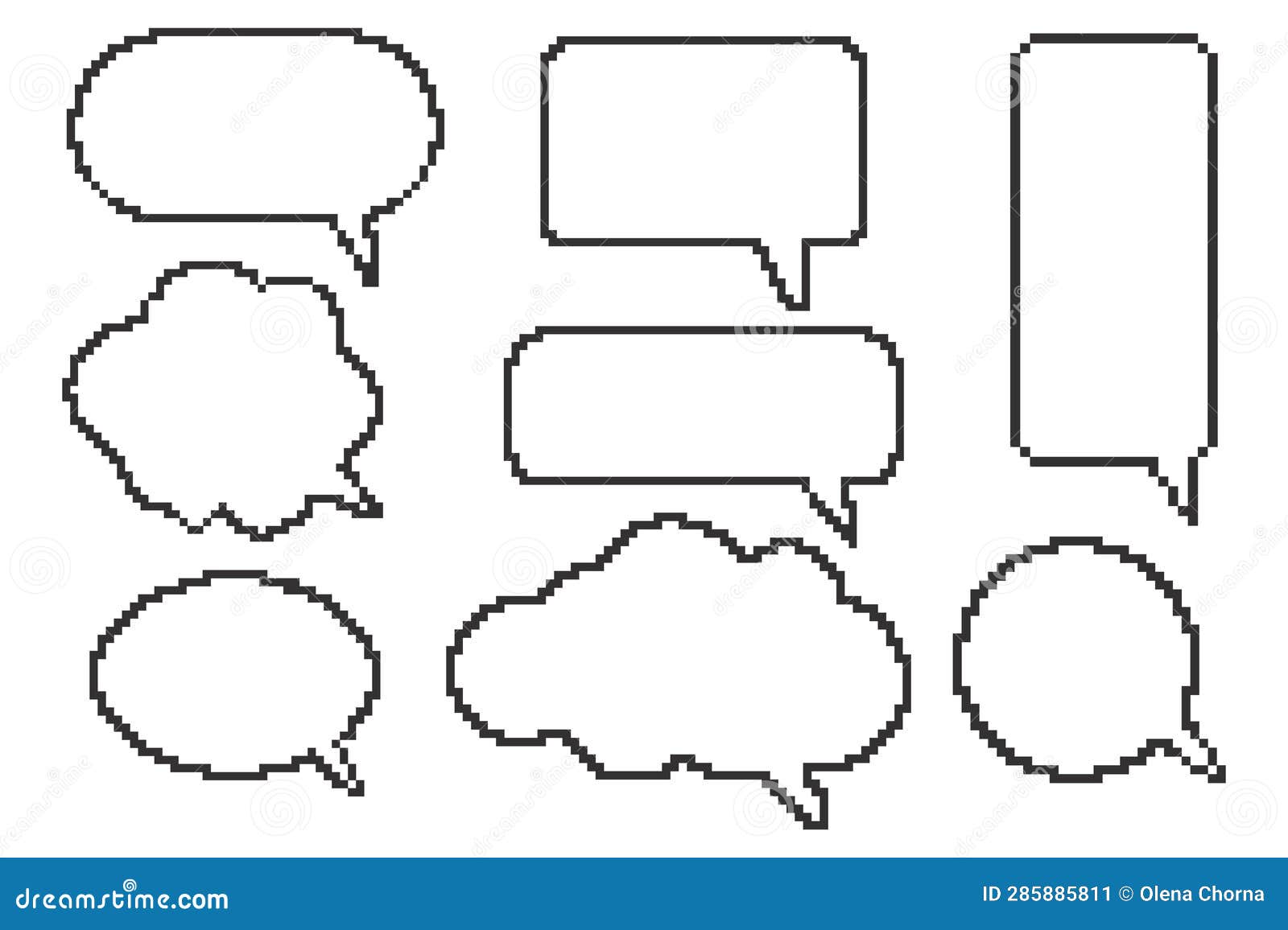 Speech Bubble Pixel Art for Game Chat and Dialogue Message. Retro ...